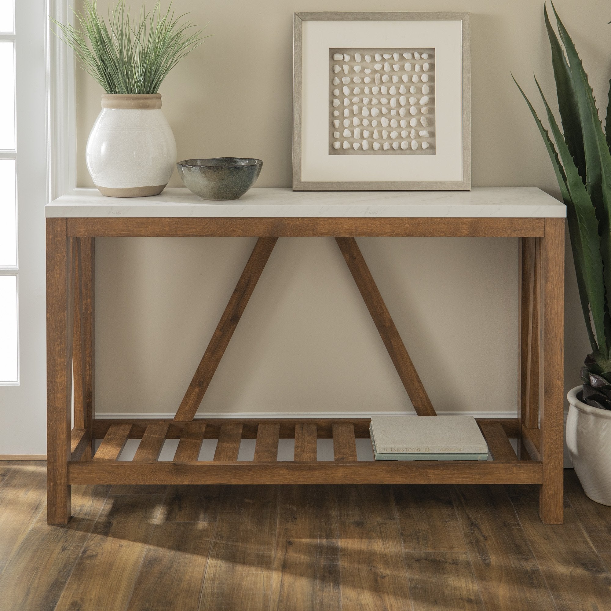 A-Frame Rustic Entry Table – Walker Edison