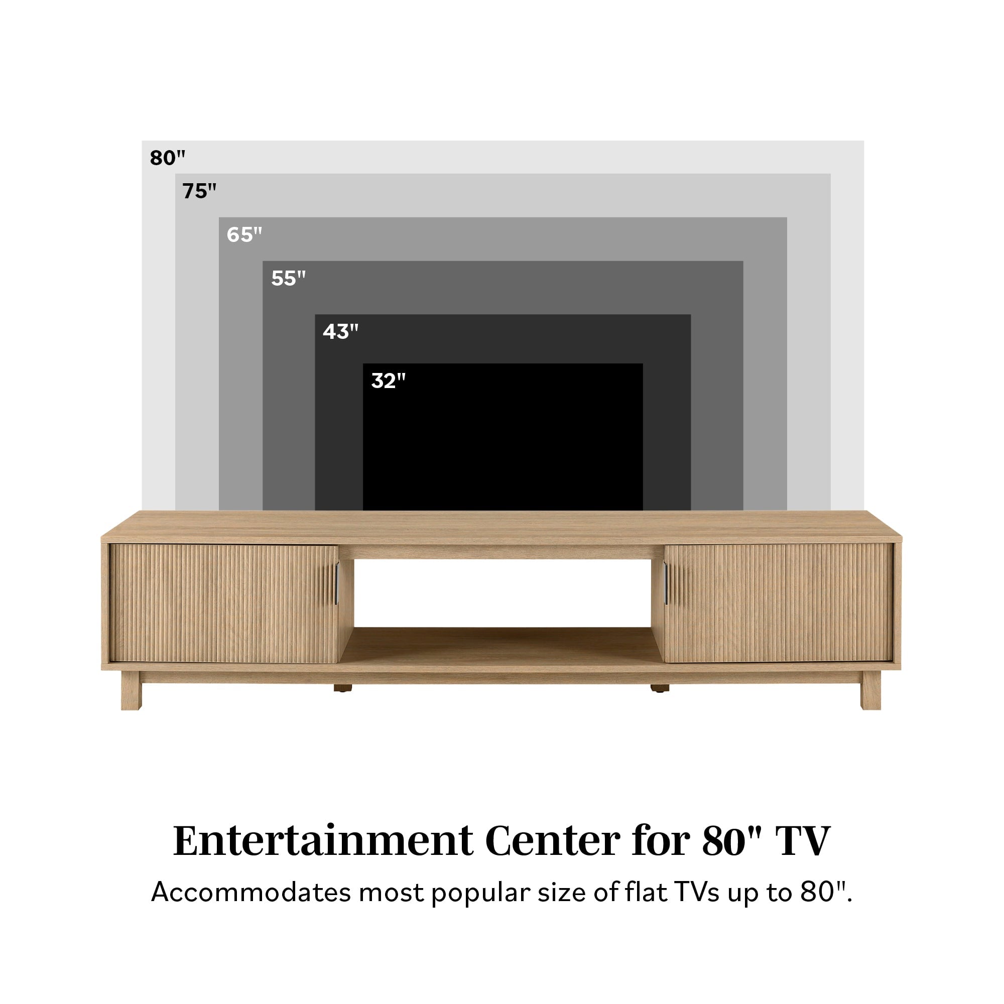 Sleek and Stylish Reeded Scandinavian TV Stand for Modern Homes ...