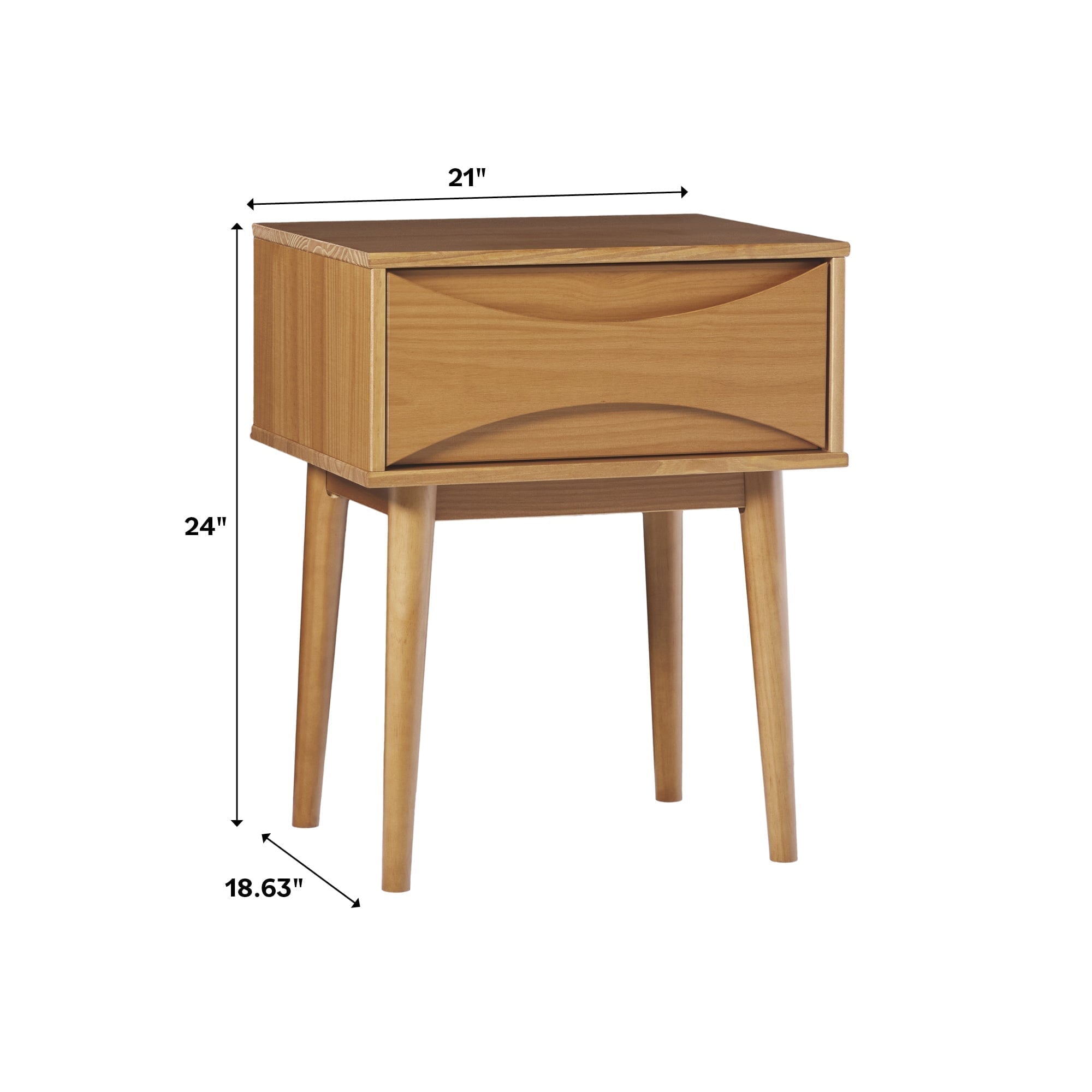 Atticus Solid Wood Mid-Century Modern Nightstand – Walker Edison