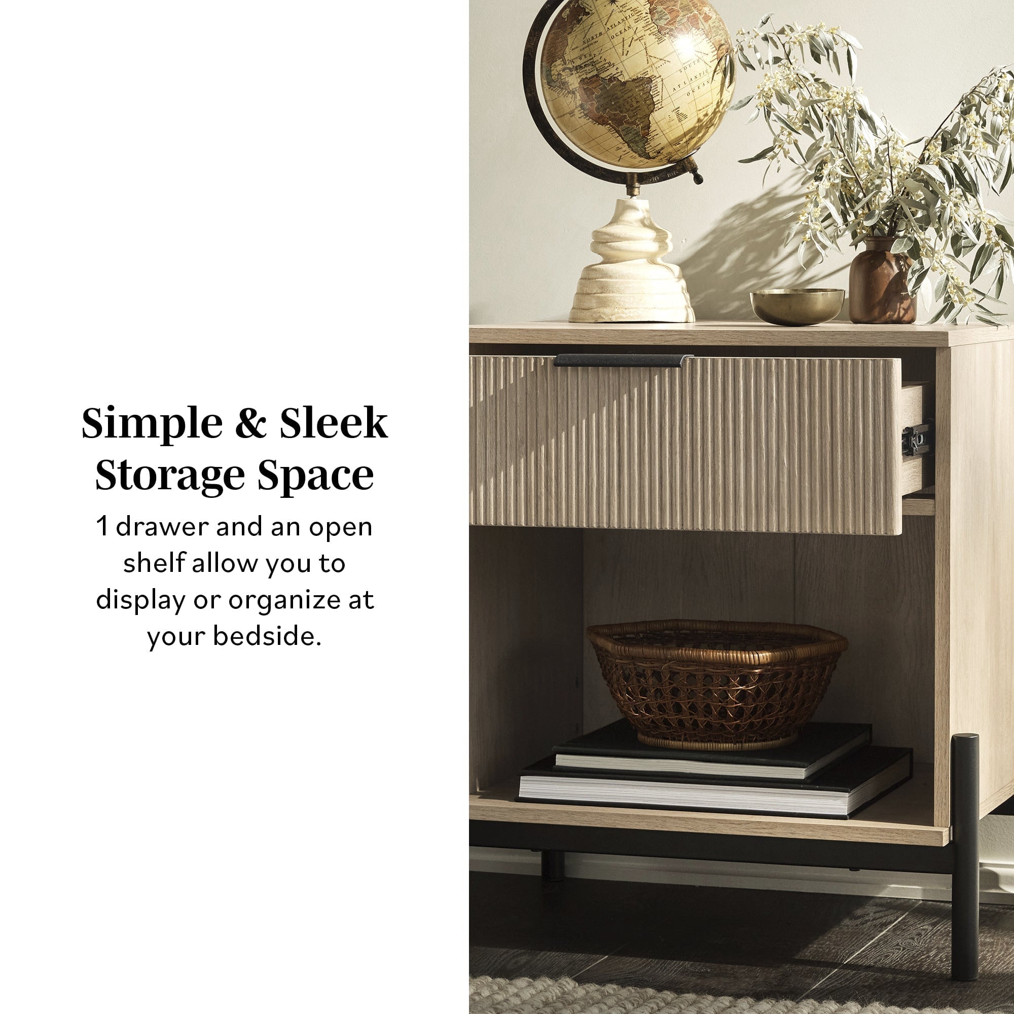 Trendy Reeded Nightstand - Scandinavian Nightstand & Dresser – Walker ...