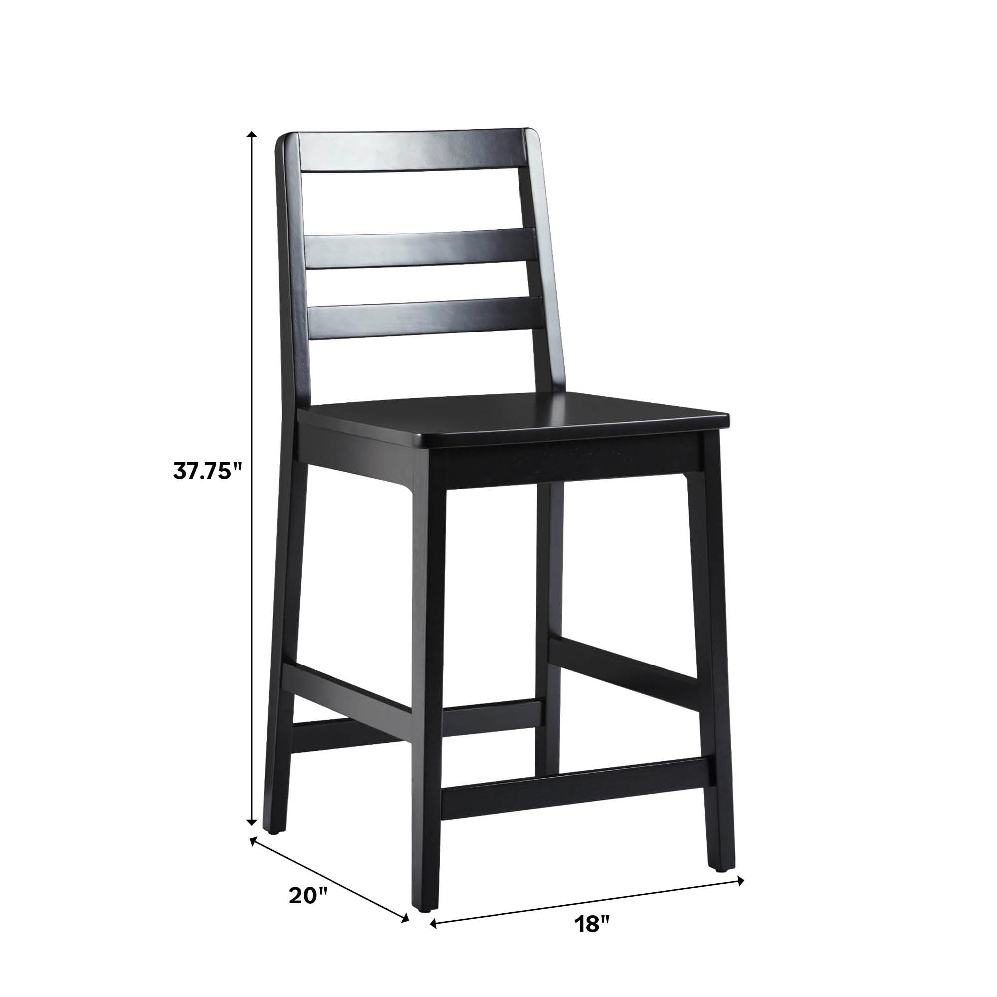 Erekson Solid Wood Ladder Back Bar Stool, Set of 2 – Walker Edison