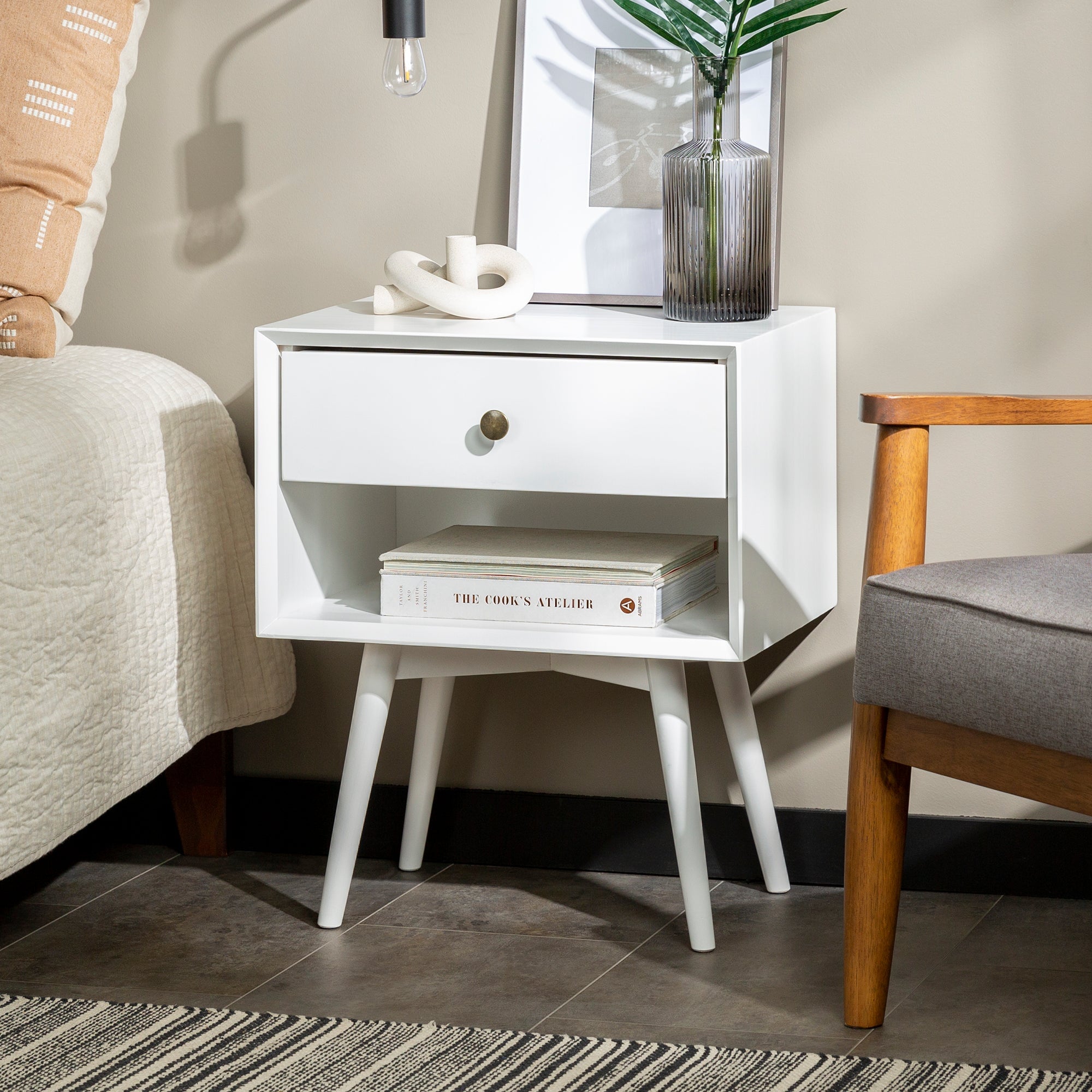 Mid-Century Solid Wood Nightstand Collection (1 or 2 Drawer) – Walker ...