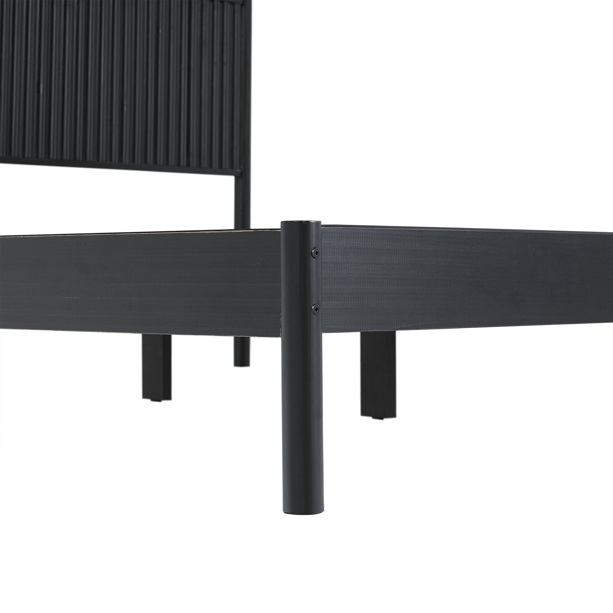 Paris Contemporary Reeded Headboard Solid Wood Bed – Walker Edison