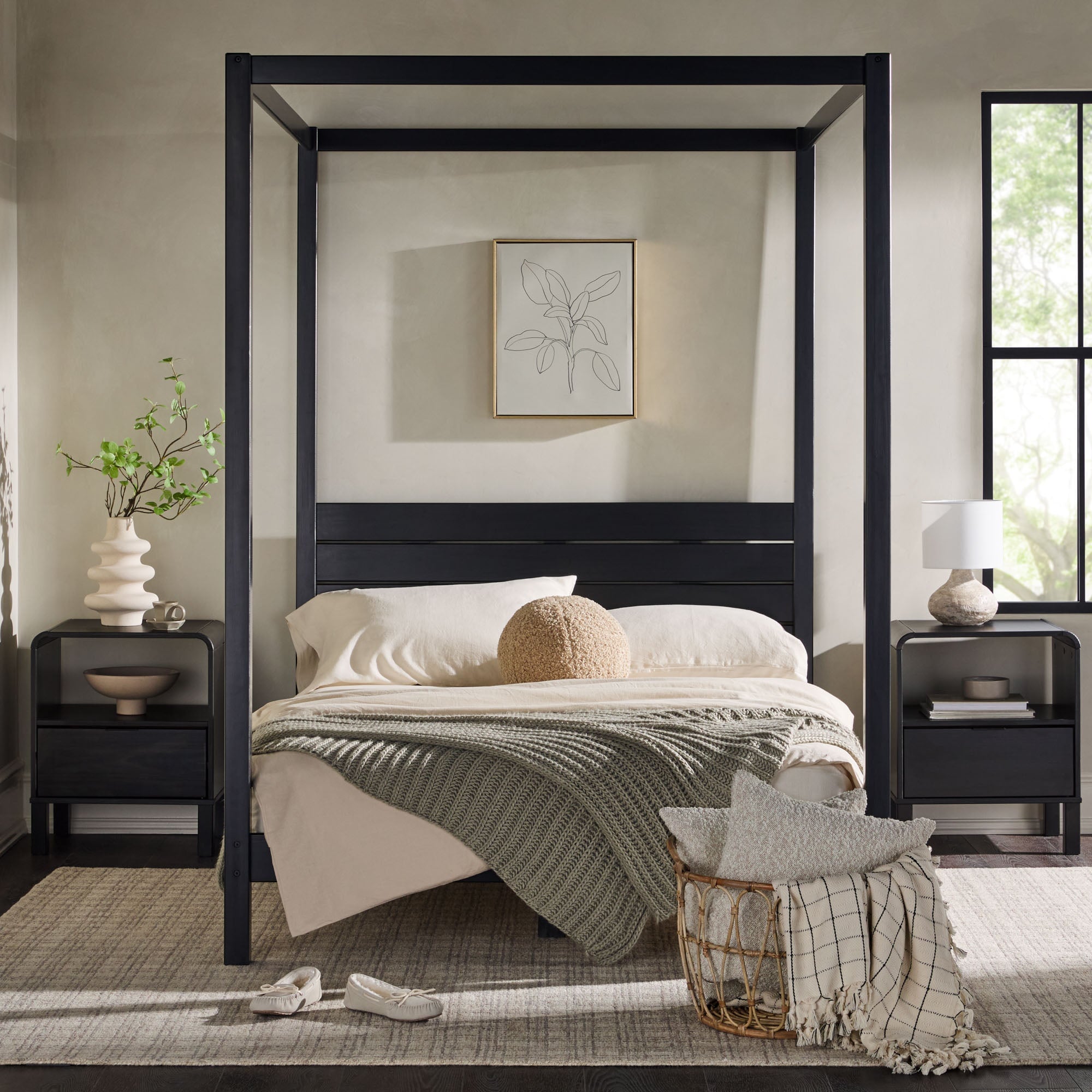 Isla Canopy Queen Bedframe: Minimalist Style – Walker Edison