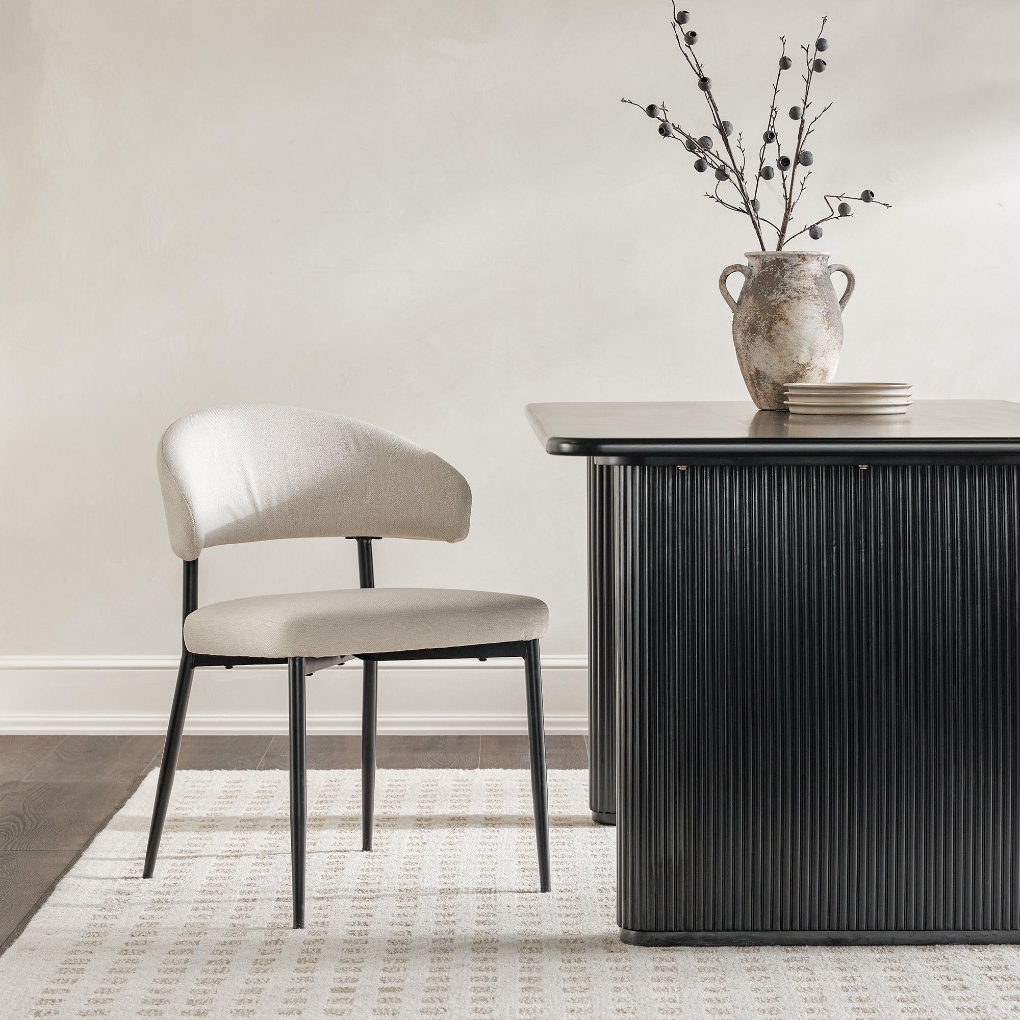 Alexis Modern Upholstered Curved Dining Chair, set of 2 – Walker Edison