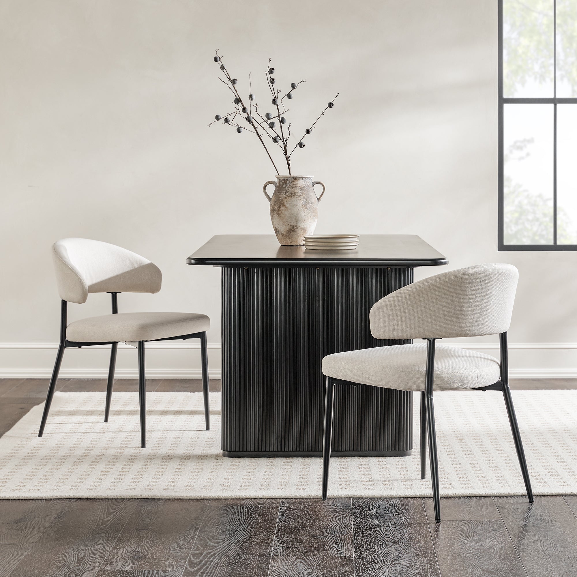 Alexis Modern Upholstered Curved Dining Chair, set of 2 – Walker Edison