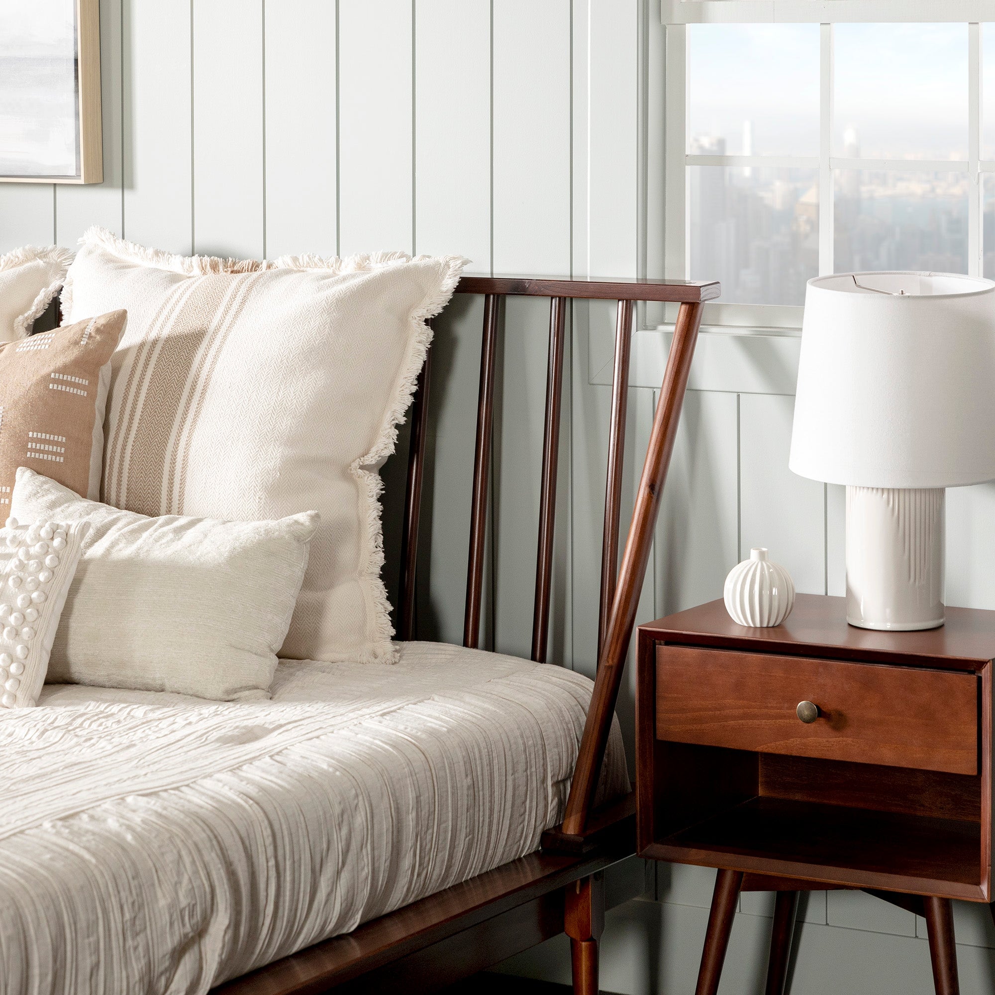 Mid-Century Modern Spindle Bed for Stylish Sleep – Walker Edison