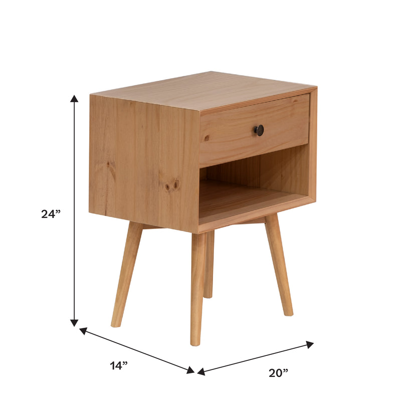 Mid-Century Solid Wood Nightstand Collection (1 or 2 Drawer) – Walker ...