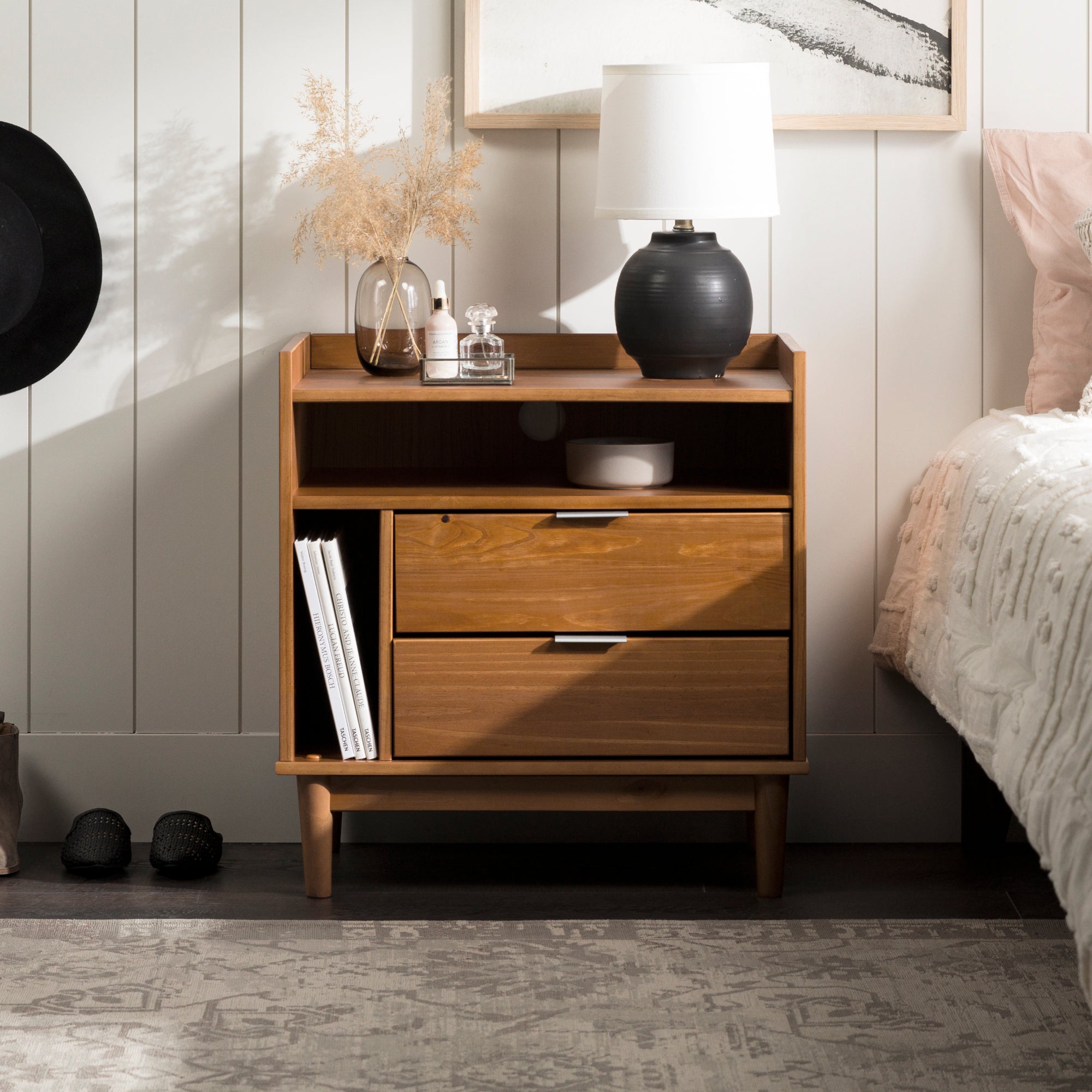 Lee Mid-Century Modern Wood Nightstand – Walker Edison