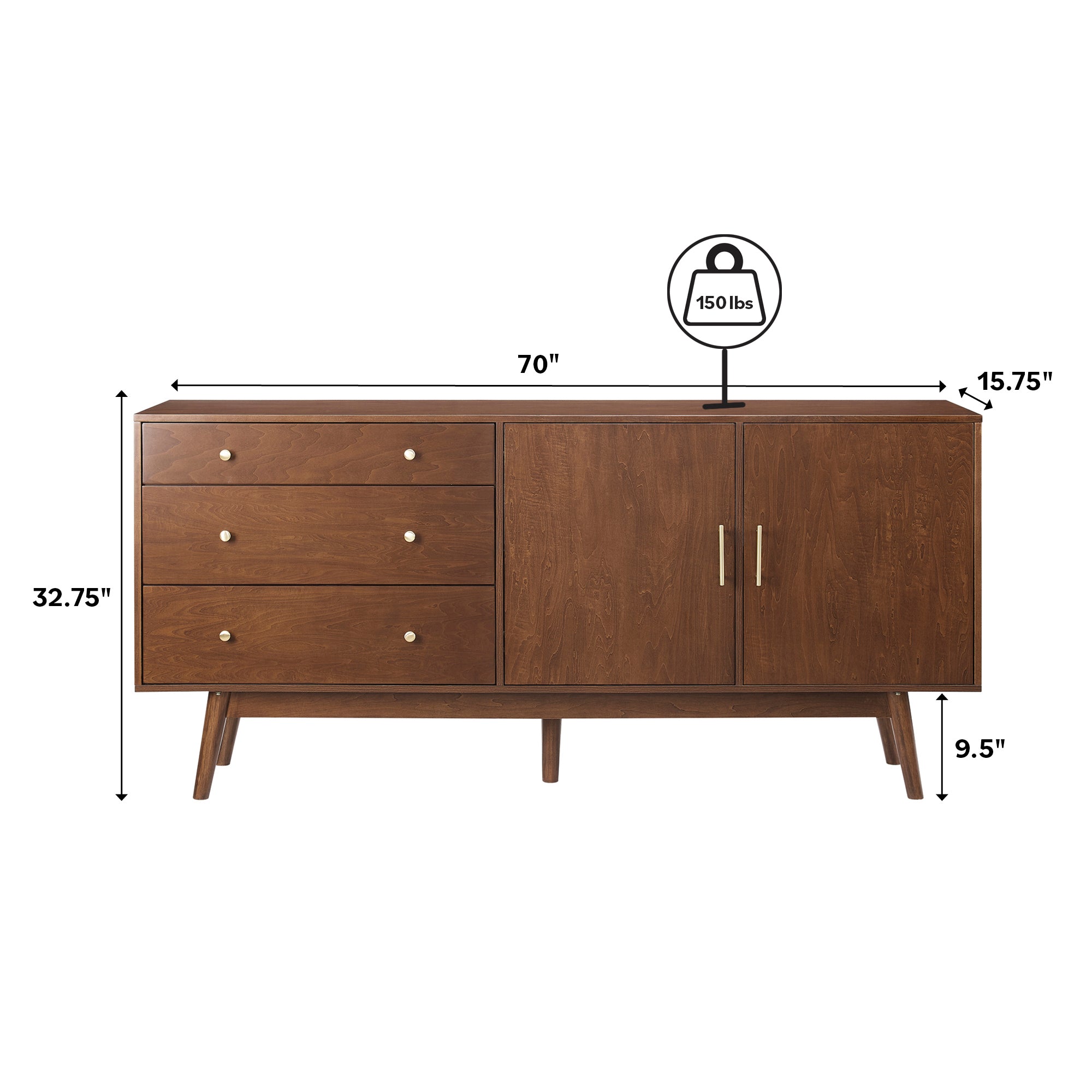 Mid-Century 70" Modern Console Buffet Sideboard – Walker Edison