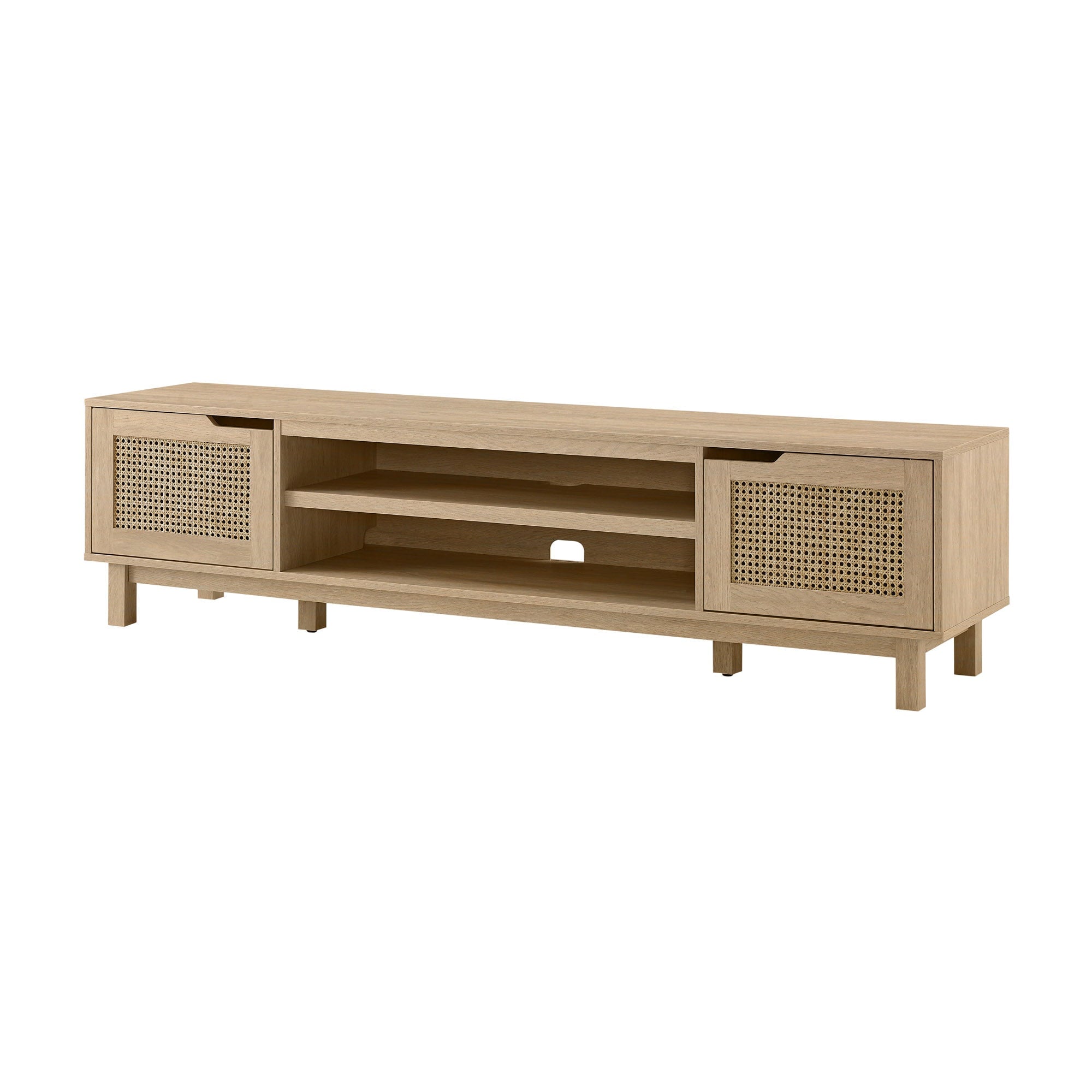 Hamkke Boho 2-Door Faux Rattan TV Stand – Walker Edison