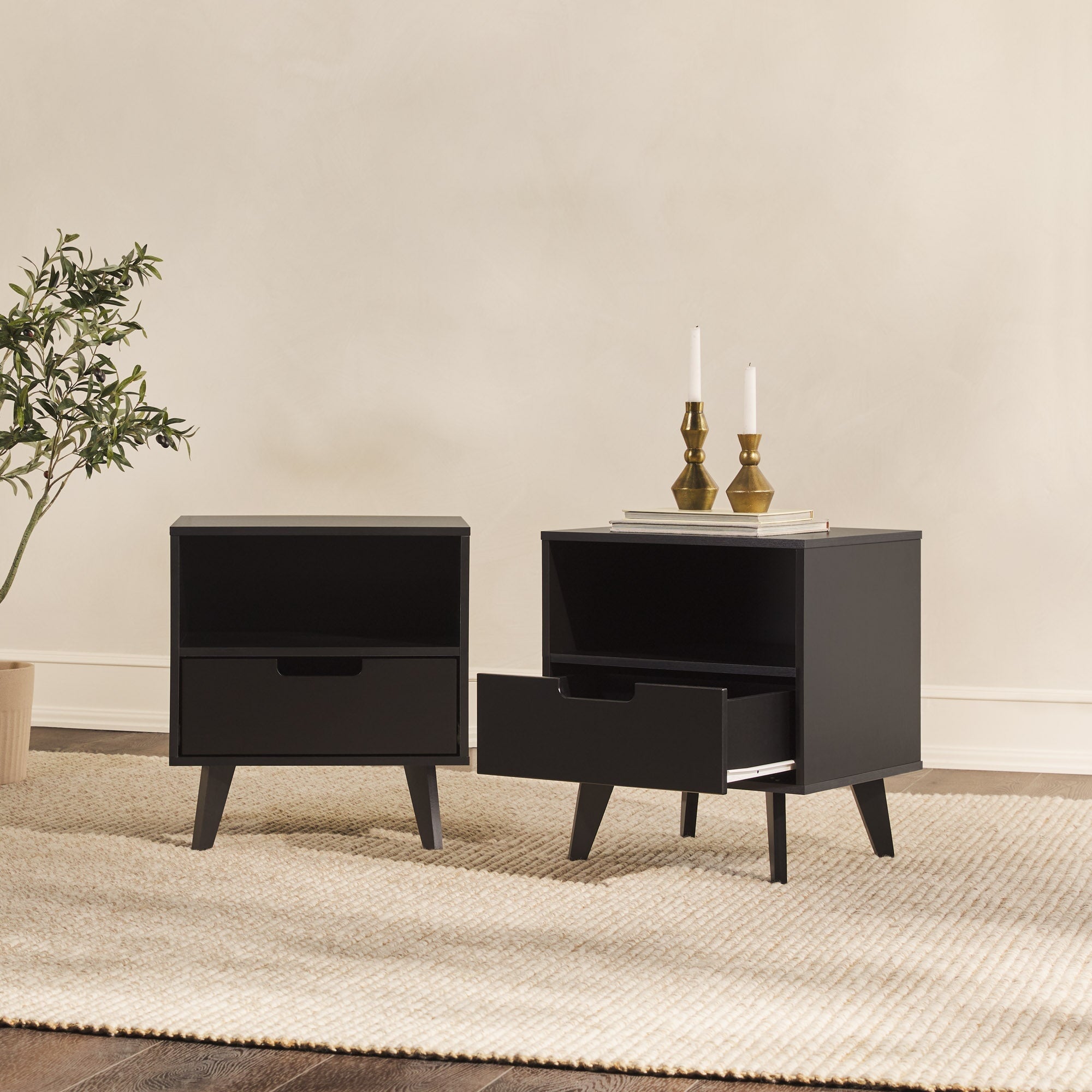 Sloane Hans Mid-Century Modern Angle-Leg Nightstand – Walker Edison