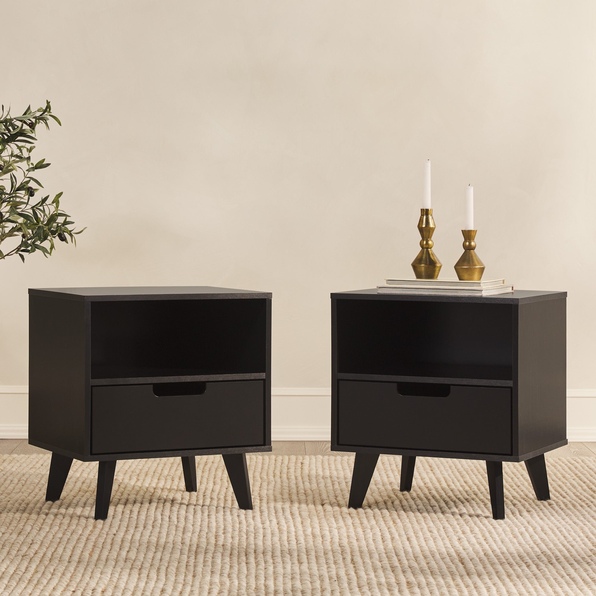 Sloane Hans Mid-Century Modern Angle-Leg Nightstand – Walker Edison