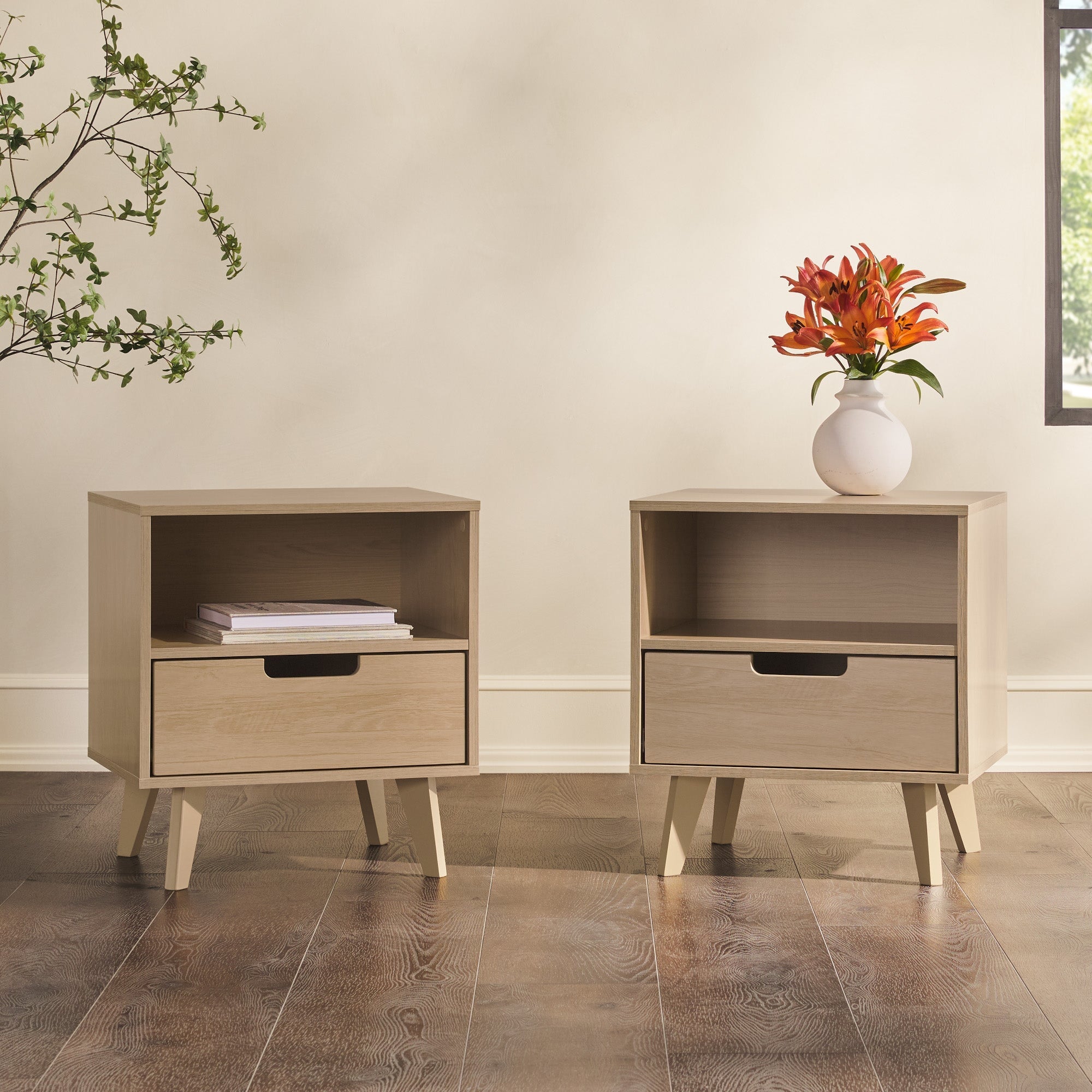 Sloane Hans Mid-Century Modern Angle-Leg Nightstand – Walker Edison