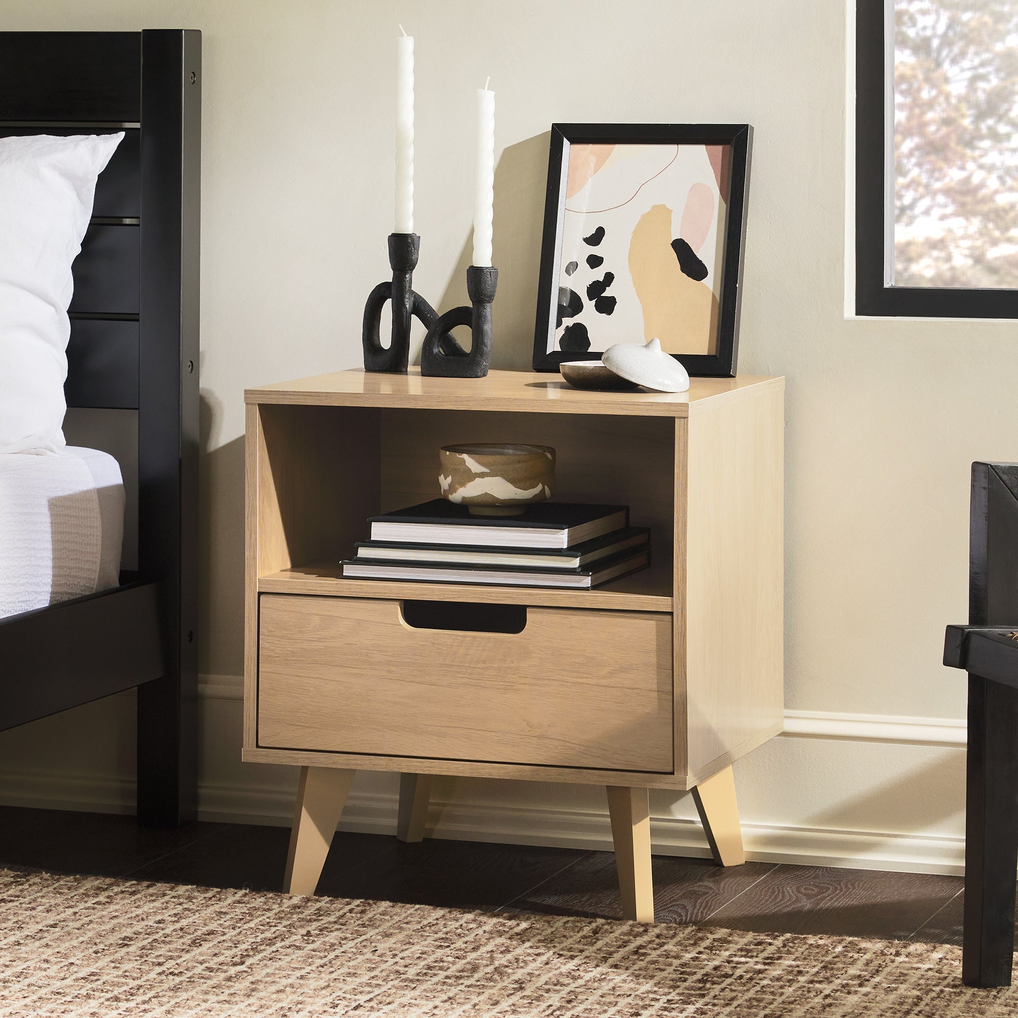 Sloane Hans Mid-Century Modern Angle-Leg Nightstand – Walker Edison