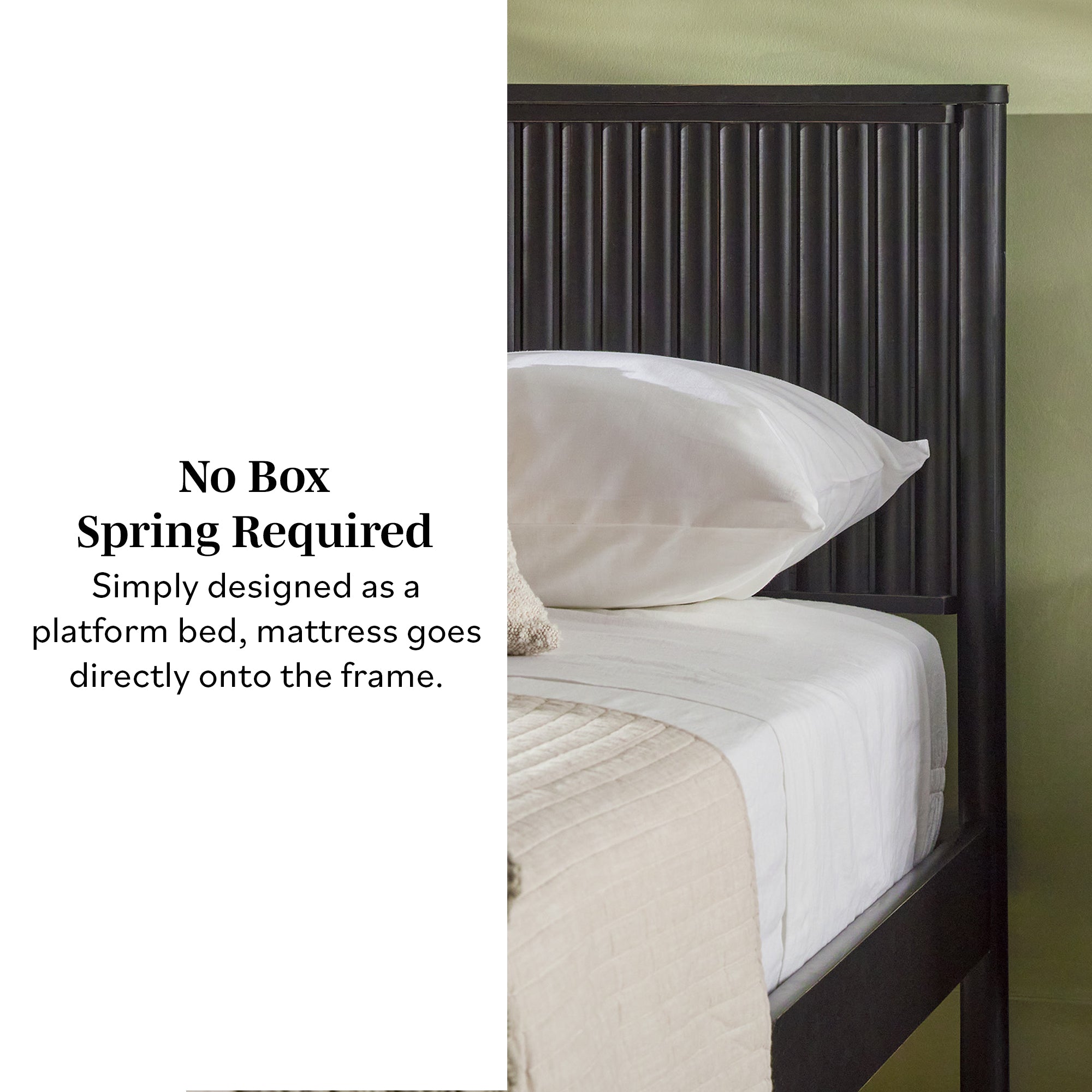 Paris Contemporary Reeded Headboard Solid Wood Bed – Walker Edison