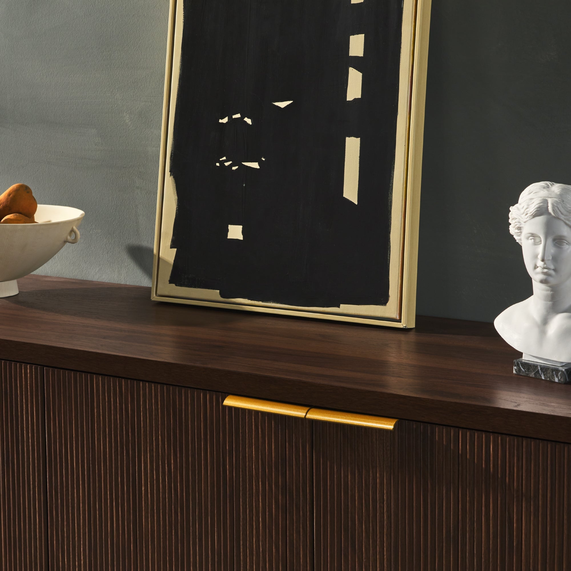 Walker Edison Reema Scandinavian Sideboard | Fluted Door Fronts