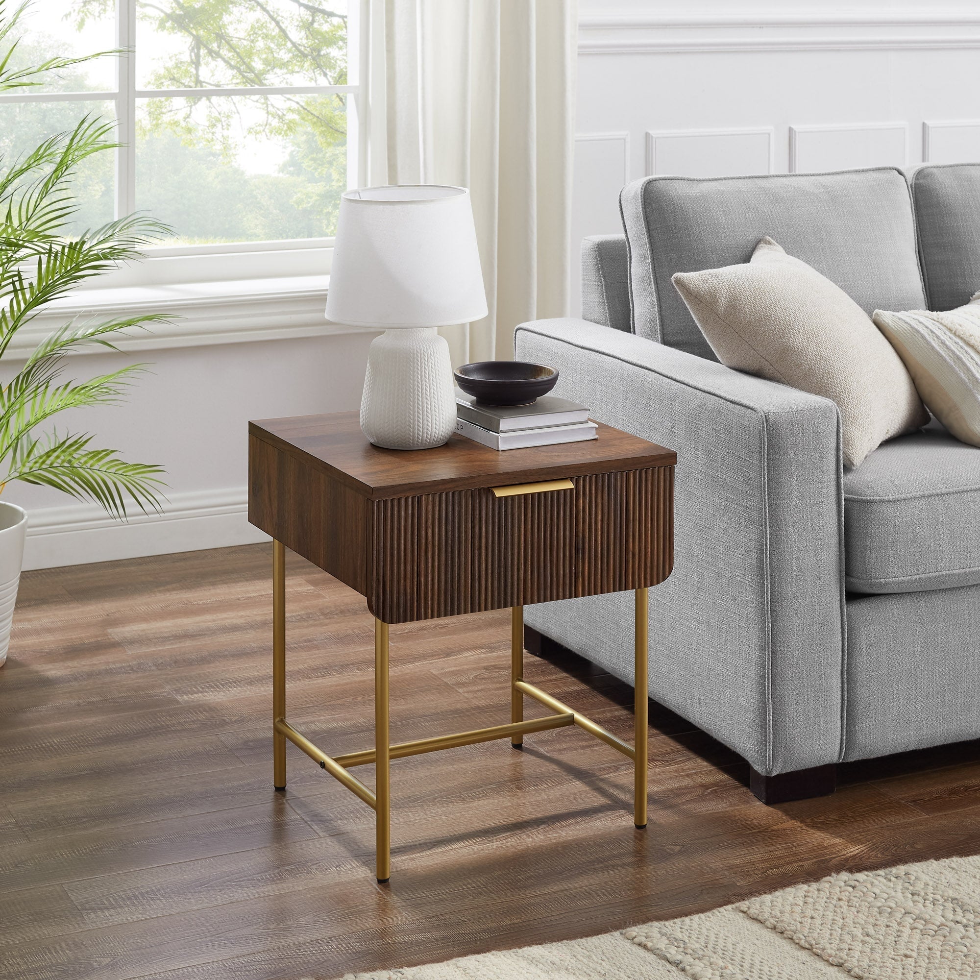 Walker Edison Reema Scandinavian Sideboard | Fluted Door Fronts