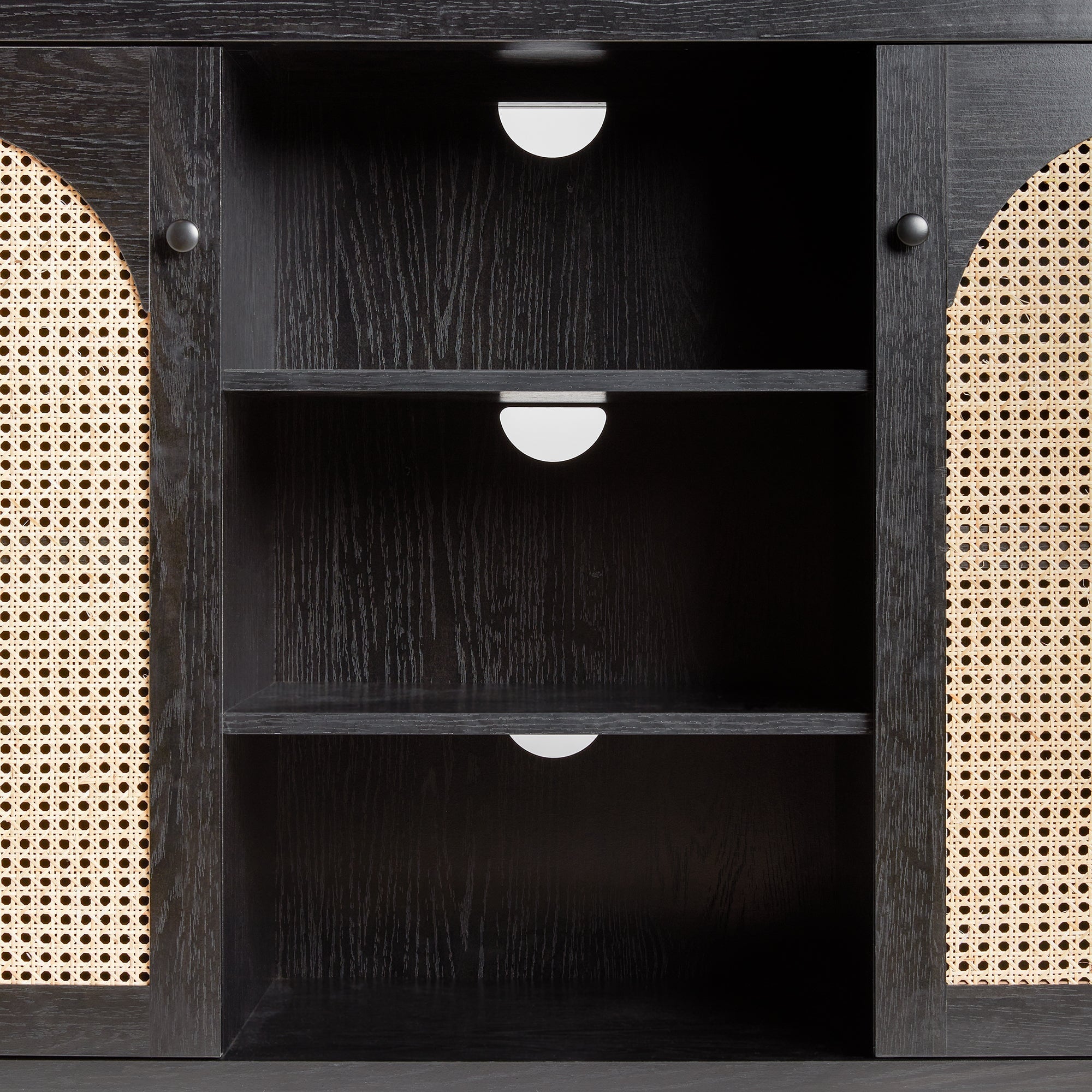 58" 2 Door Sideboard with Arched Rattan Panels – Walker Edison