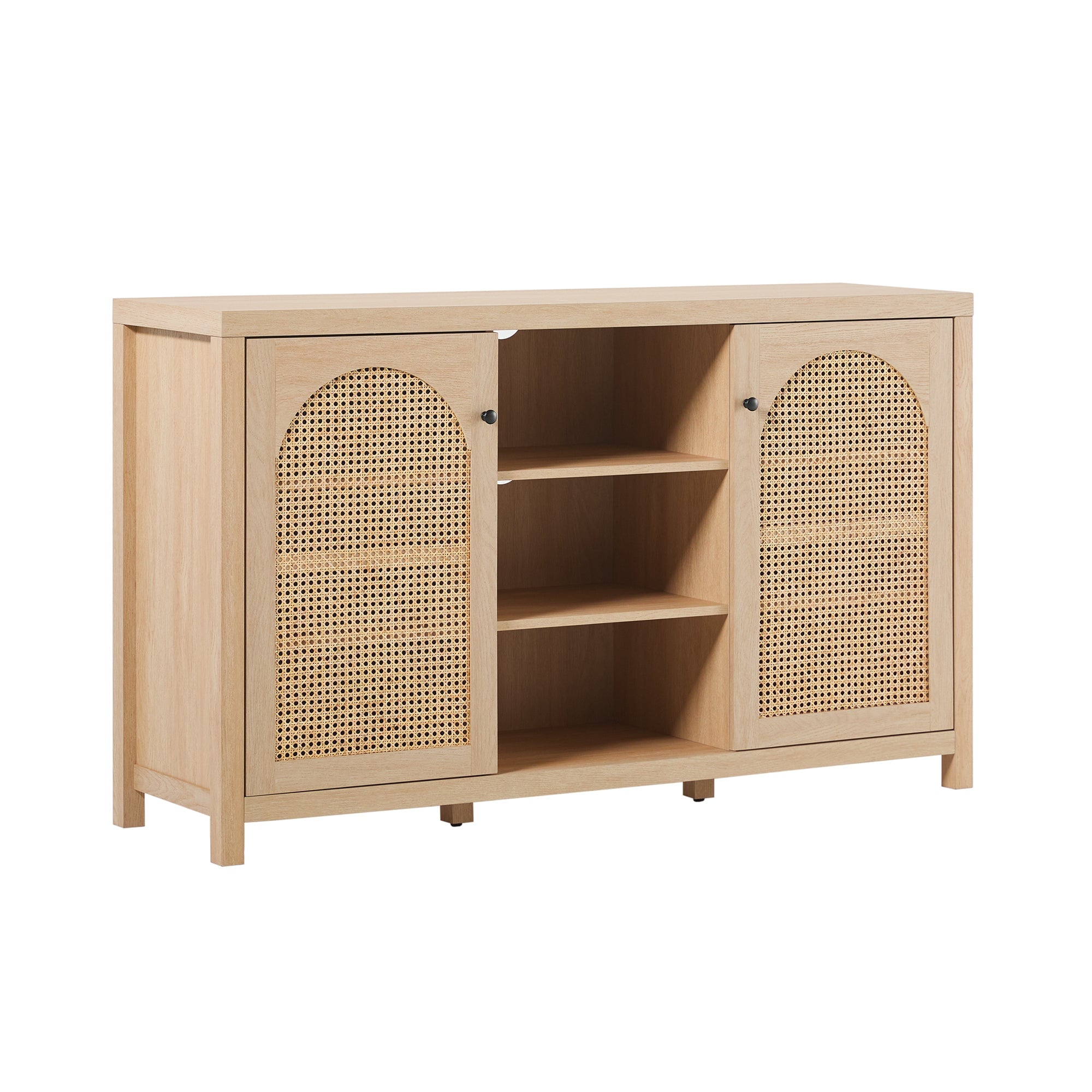 58" 2 Door Sideboard with Arched Rattan Panels – Walker Edison