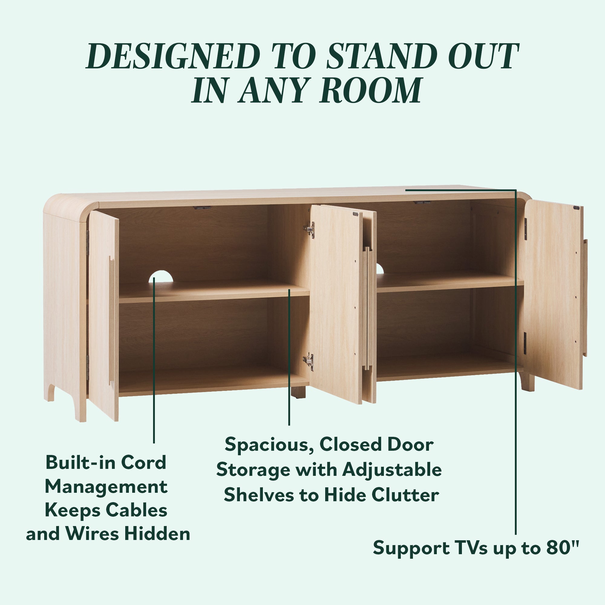 Chantelle Modern Curved Buffet Sideboard and TV Stand – Walker Edison