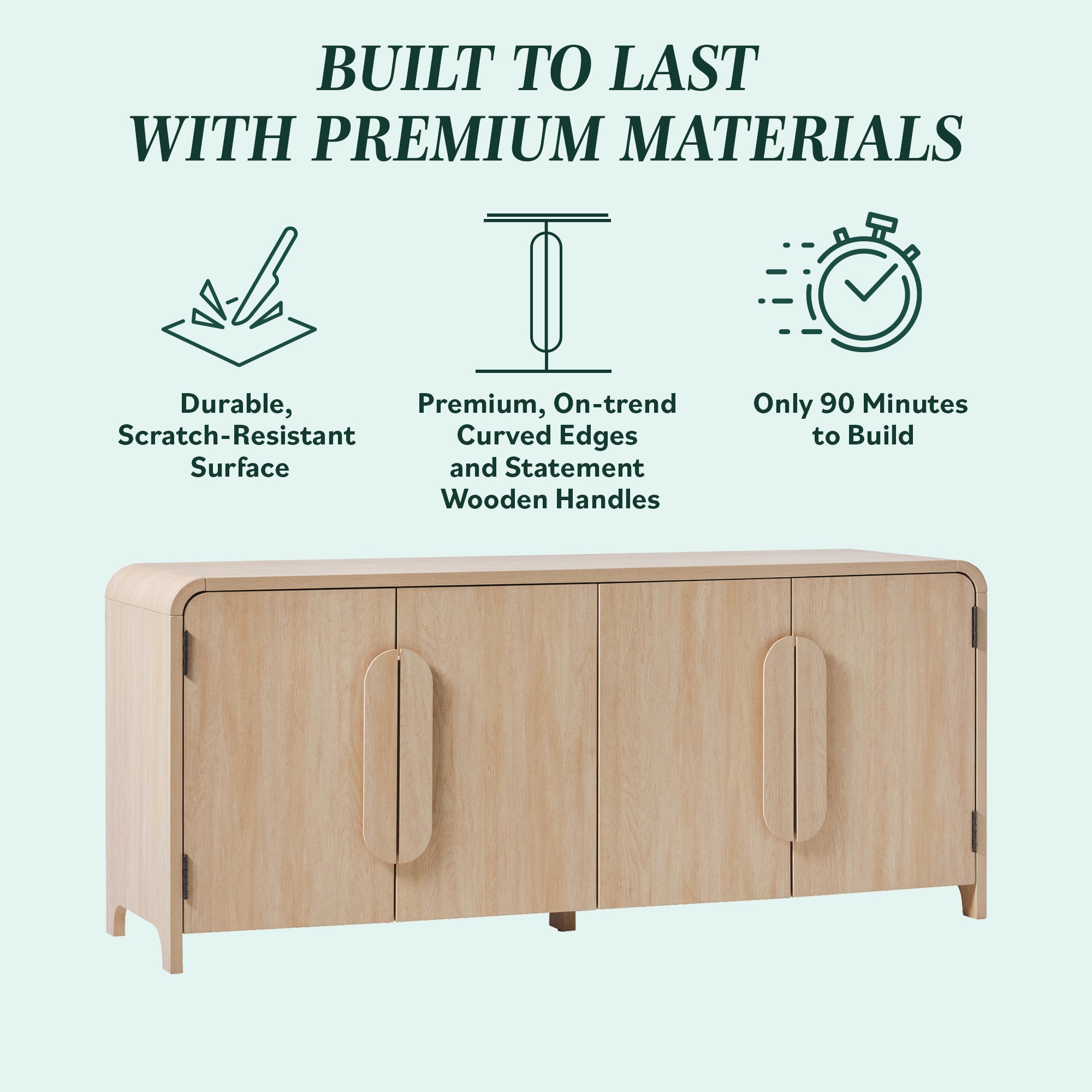 Chantelle Modern Curved Buffet Sideboard and TV Stand – Walker Edison