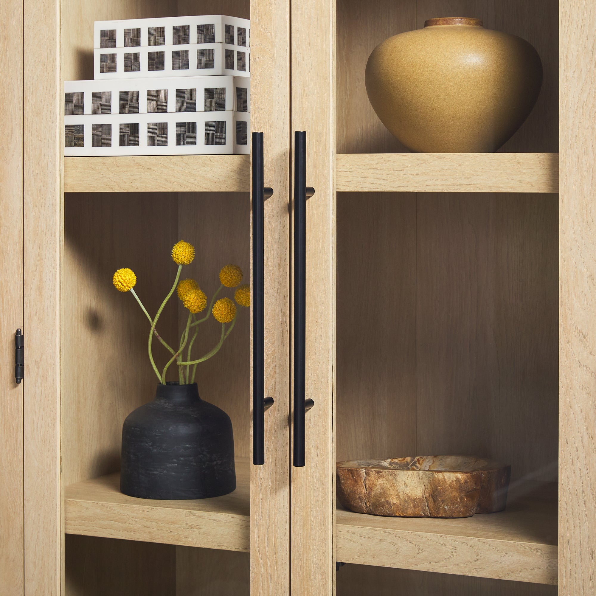 Chantelle Modern Arched Bookshelf with Glass Doors – Walker Edison