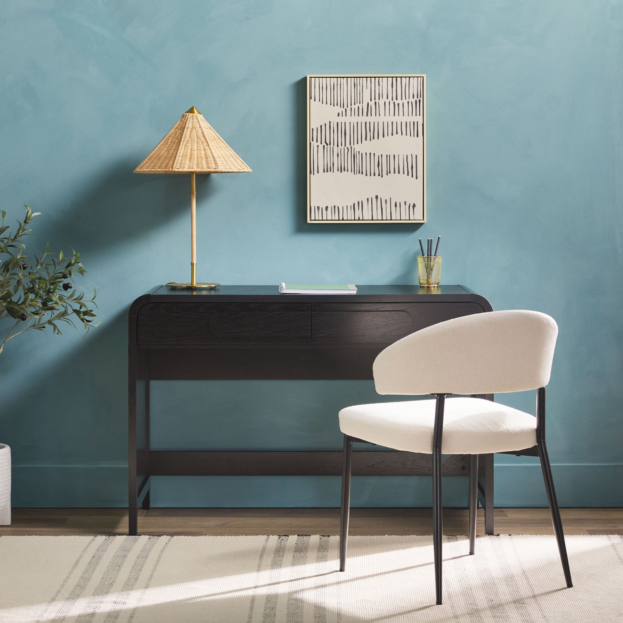 Chantelle Modern Curved Writing Desk & Vanity – Walker Edison