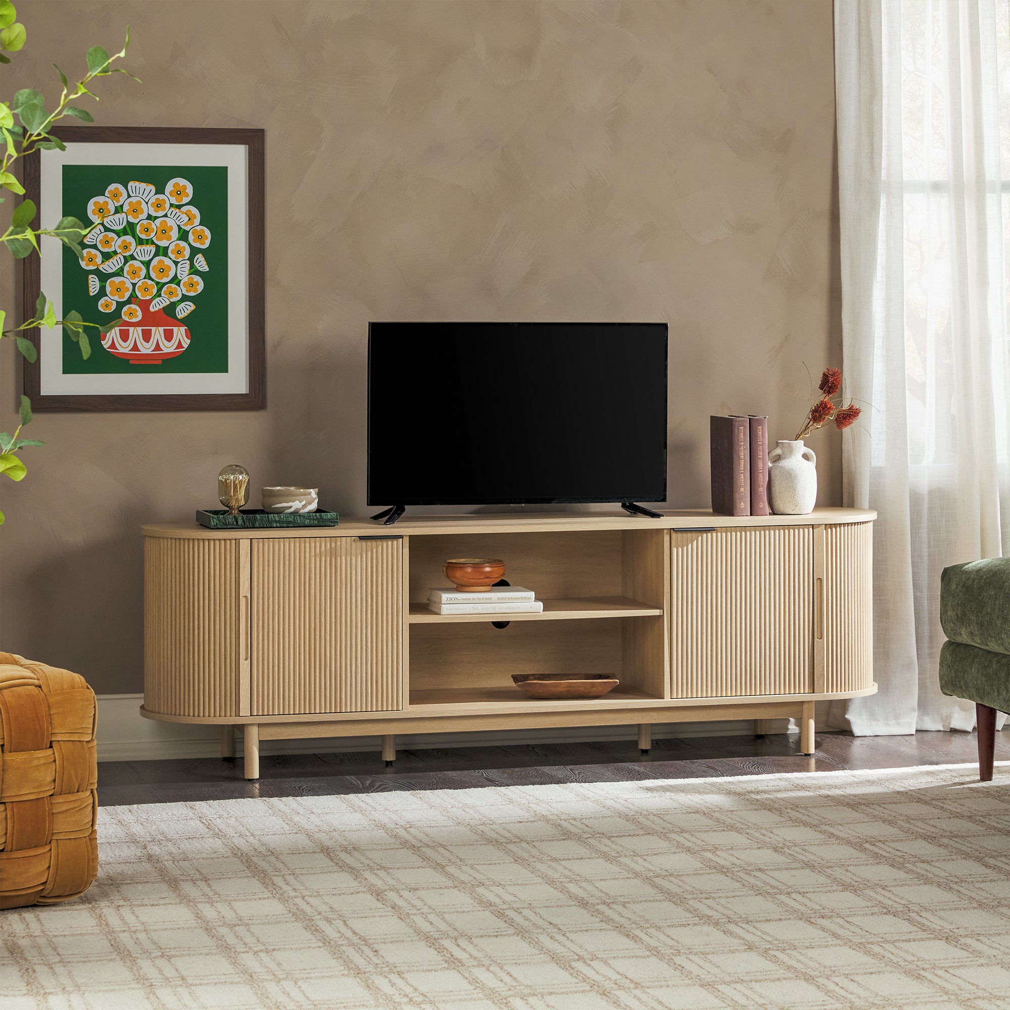Chloe Modern Reeded TV Stand – Walker Edison