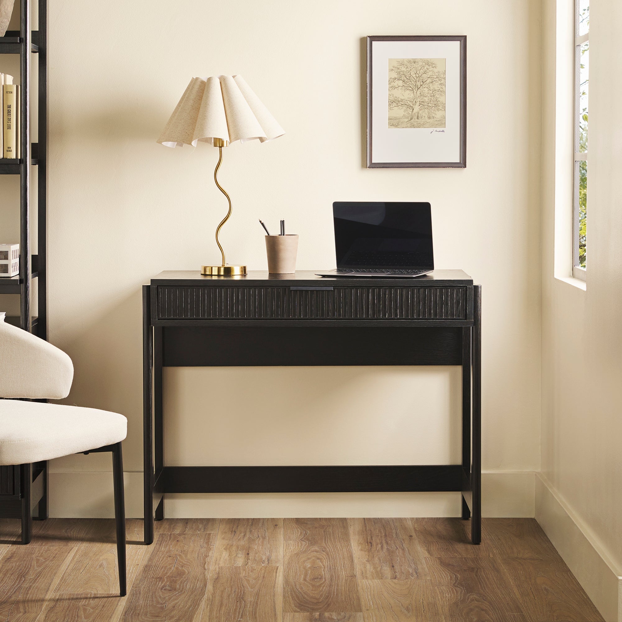 Holmes Modern Scandinavian Reeded Writing Desk – Walker Edison
