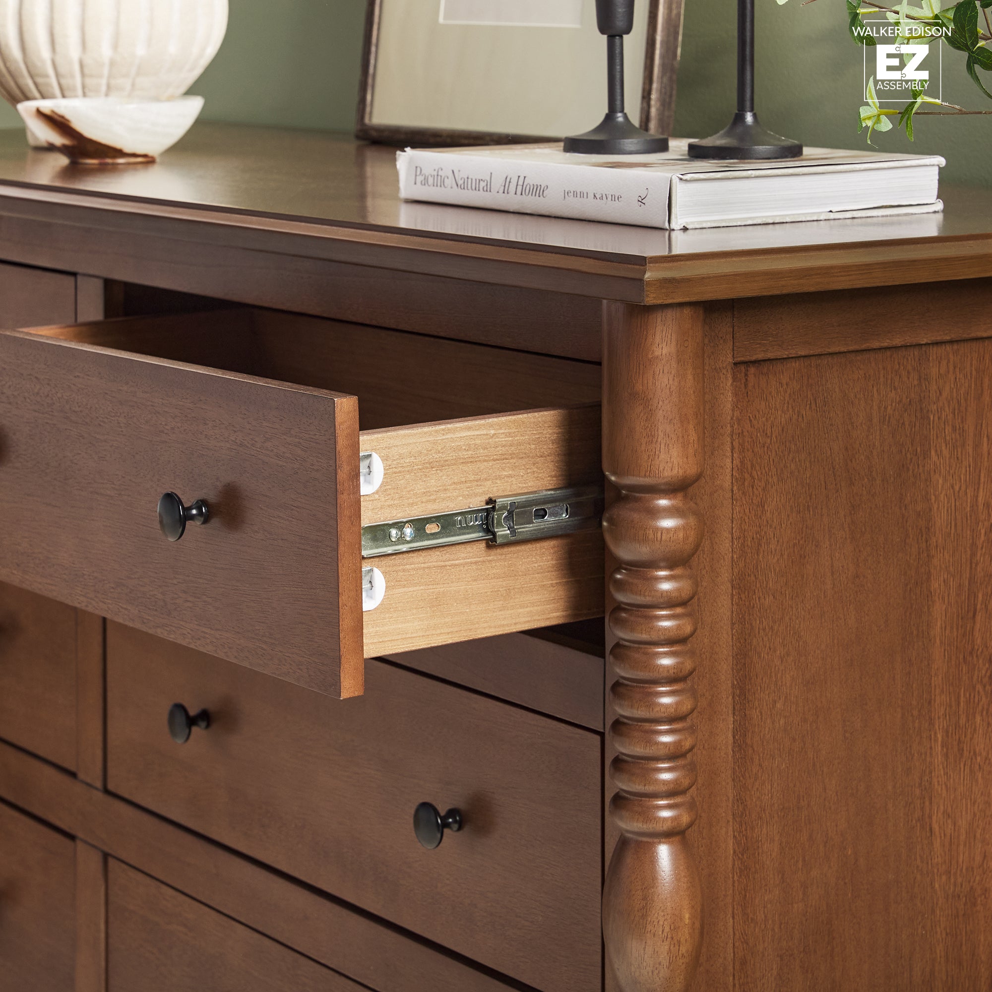 Traditional Vivienne 6-Drawer Easy Assembly Solid Wood Dresser – Walker ...