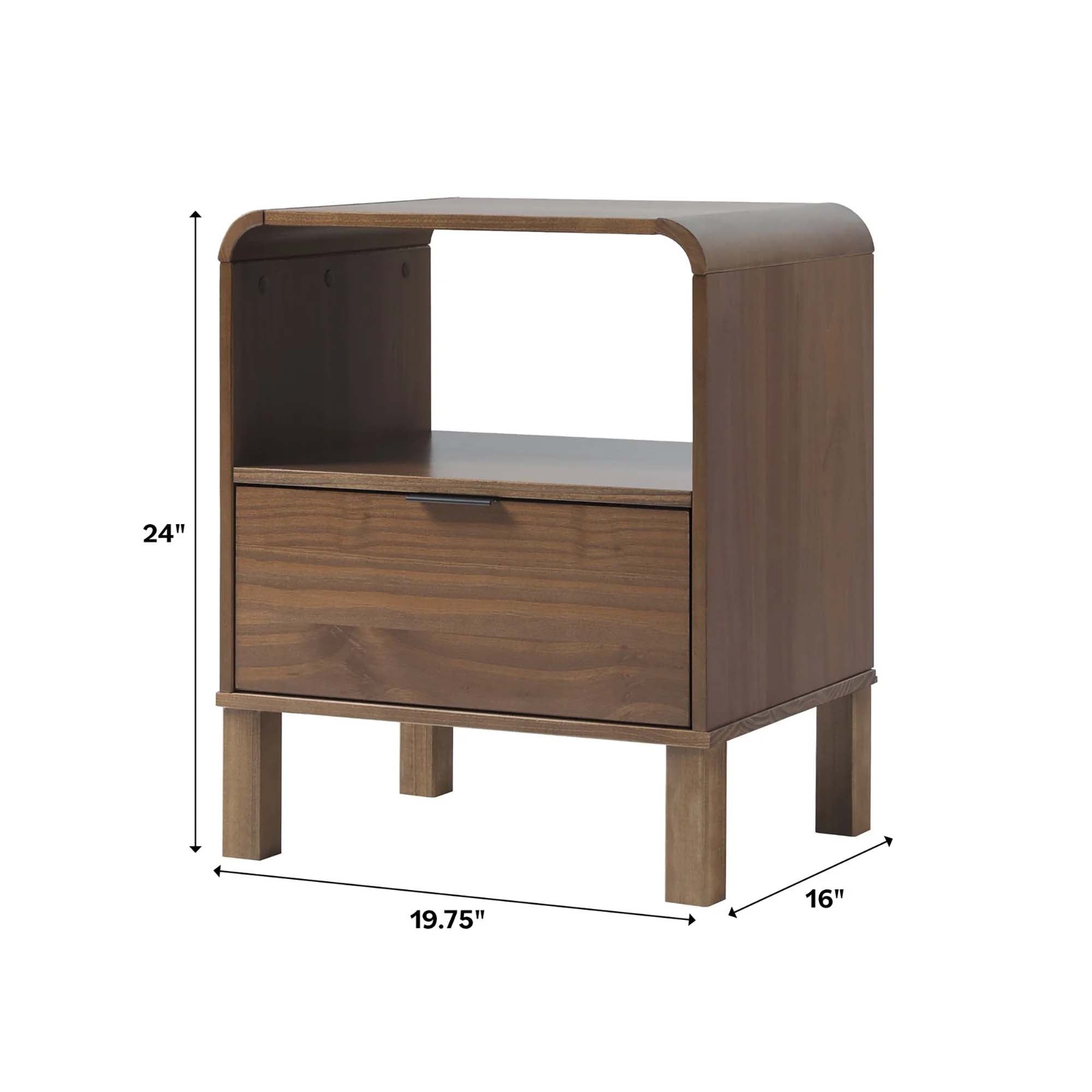 Elias Modern Curved-Frame Solid Wood Nightstand – Walker Edison