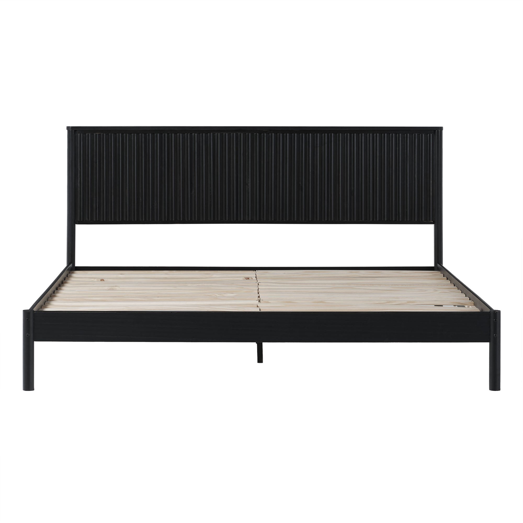 Paris Contemporary Reeded Headboard Solid Wood Bed – Walker Edison