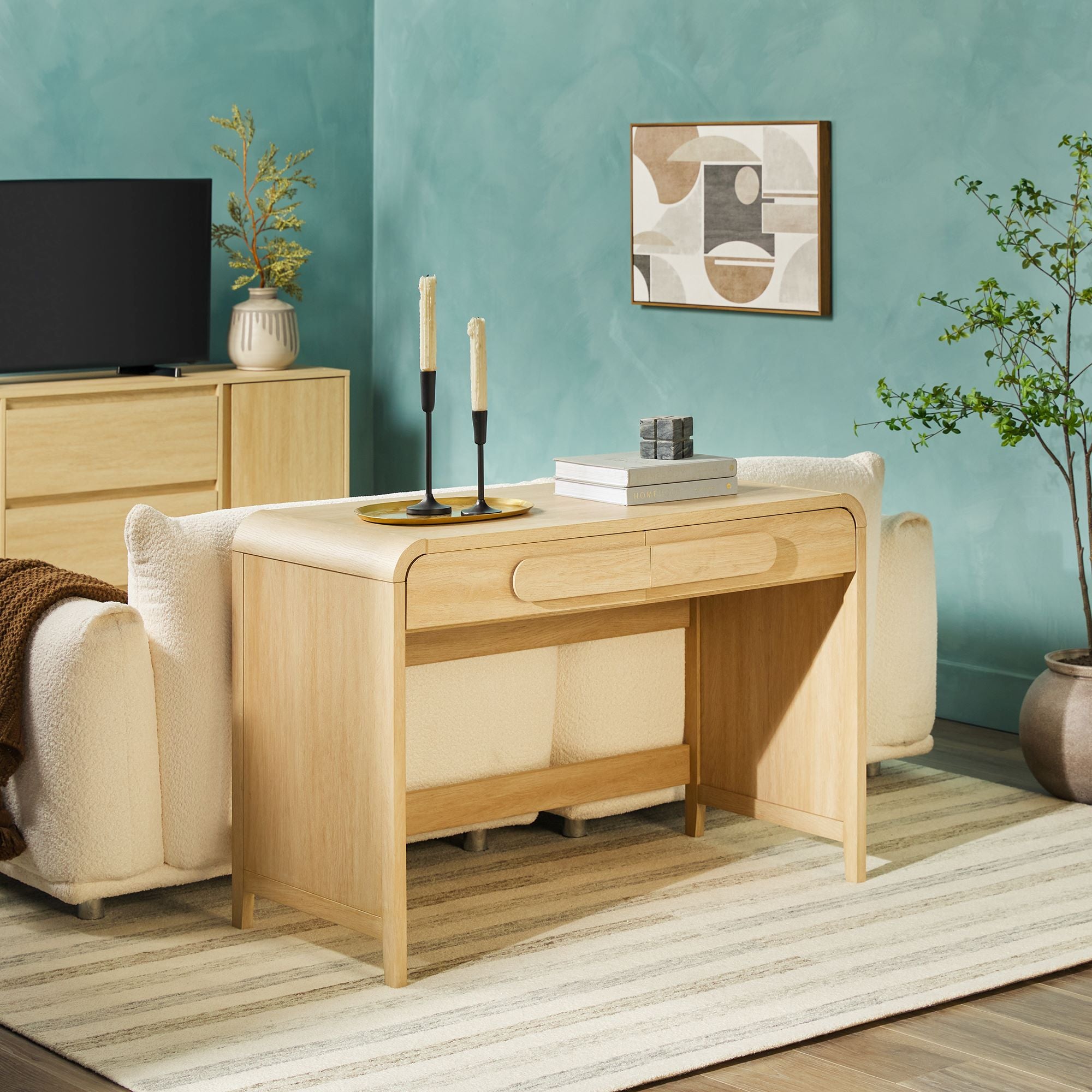 Chantelle Modern Curved Writing Desk – Walker Edison