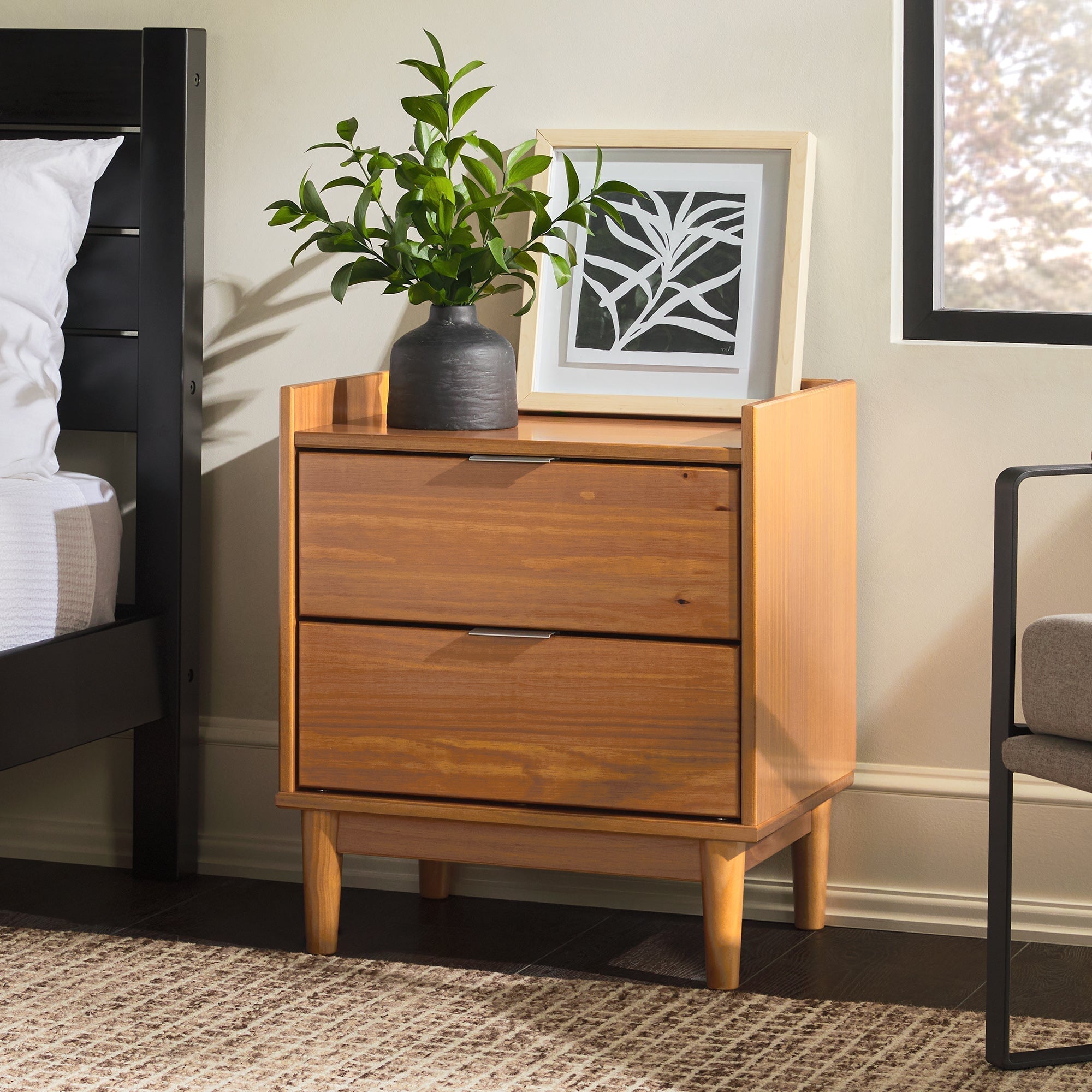 Lee Mid-Century Modern Wood Nightstand – Walker Edison