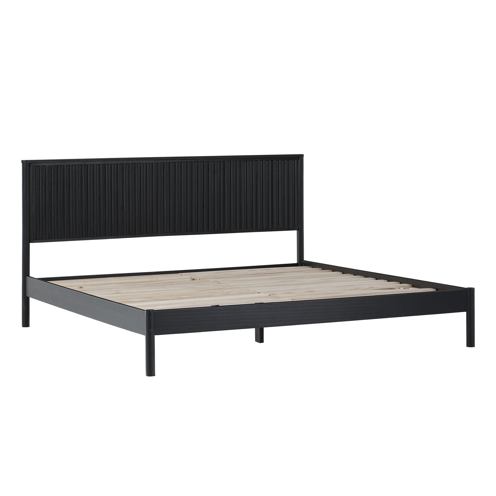 Paris Contemporary Reeded Headboard Solid Wood Bed – Walker Edison