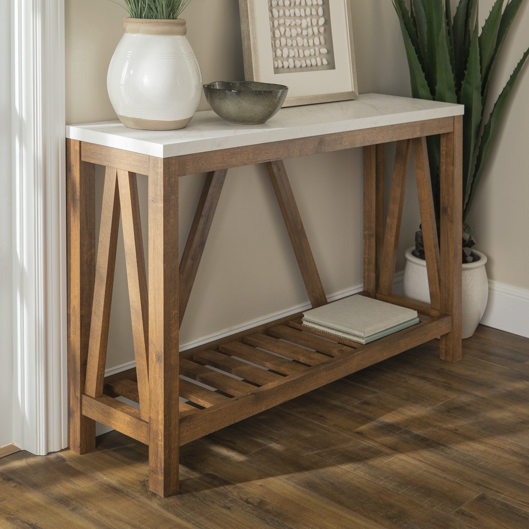 A-Frame Rustic Entry Table – Walker Edison