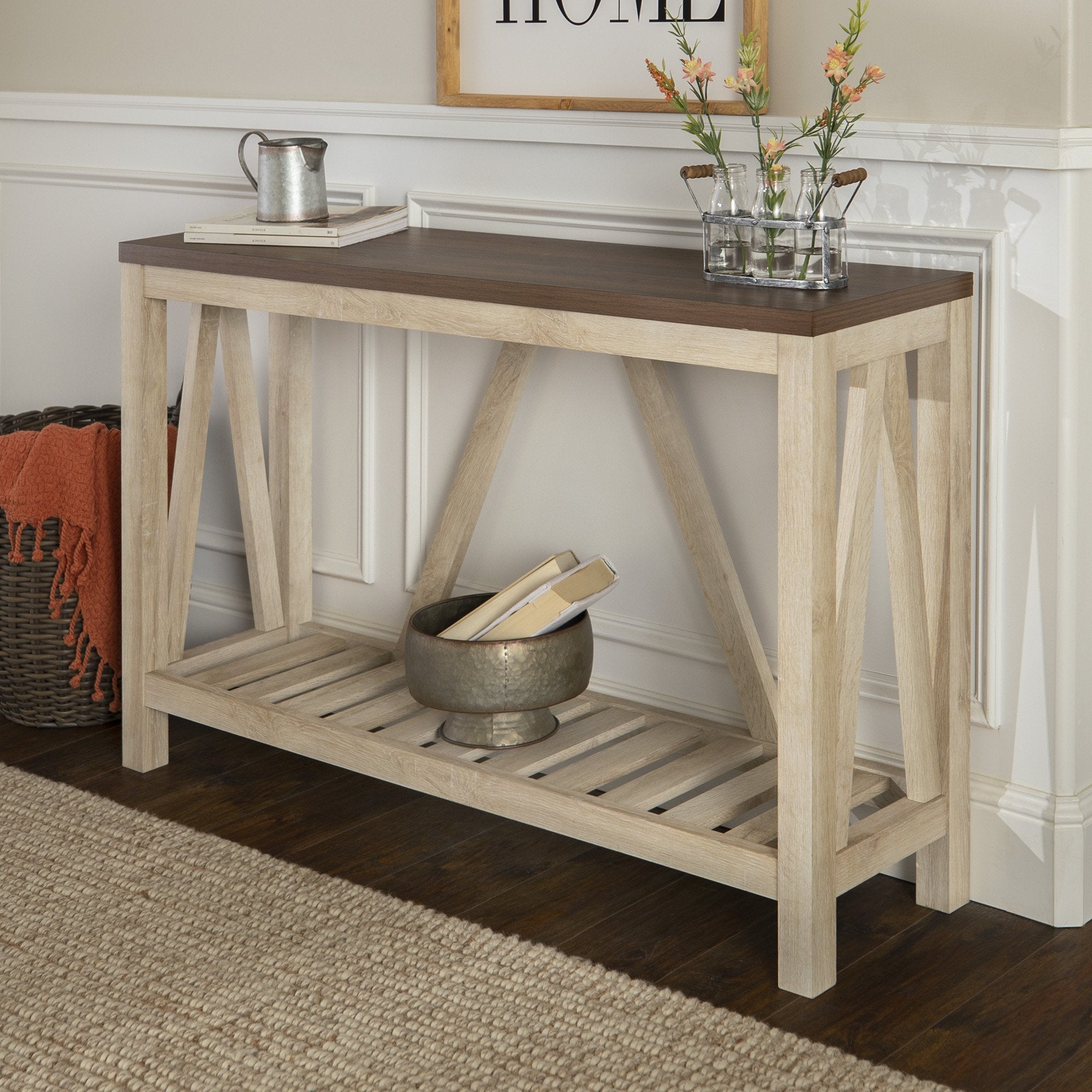 A-Frame Rustic Entry Table – Walker Edison