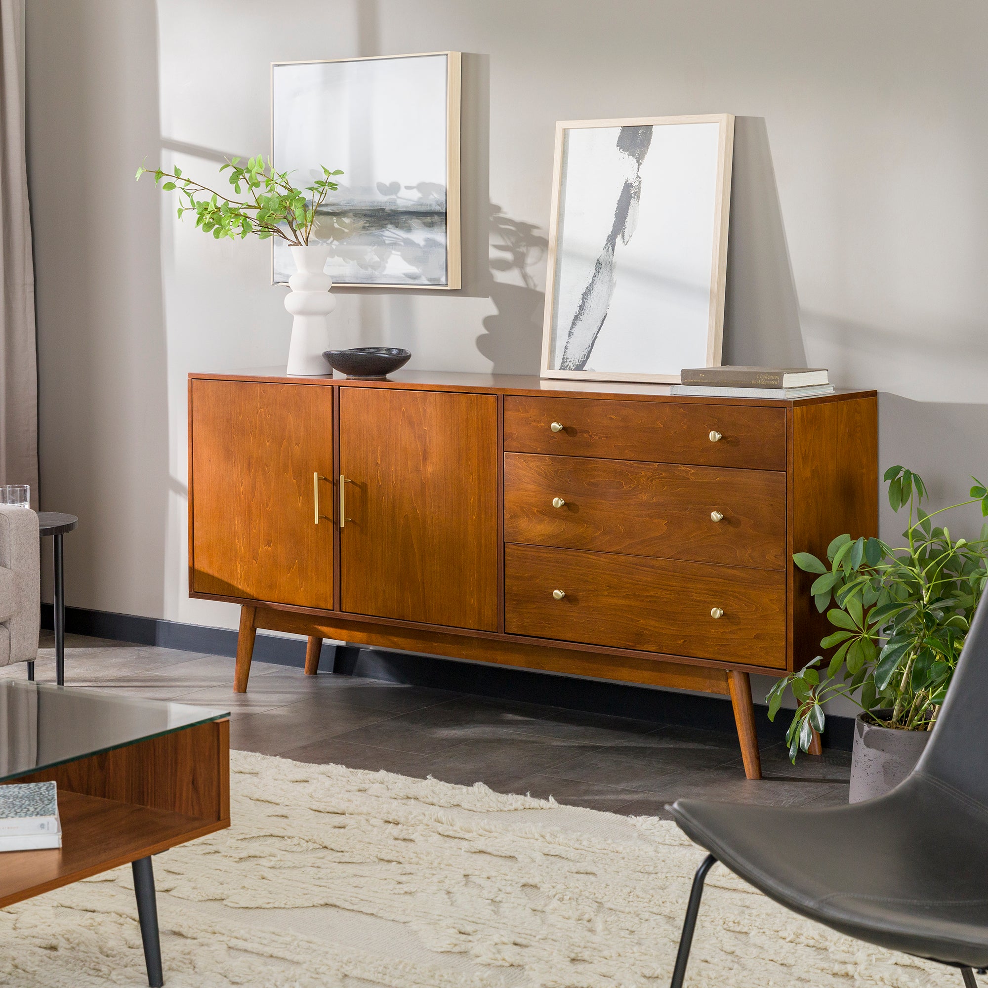 Mid-Century 70" Modern Console Buffet Sideboard – Walker Edison