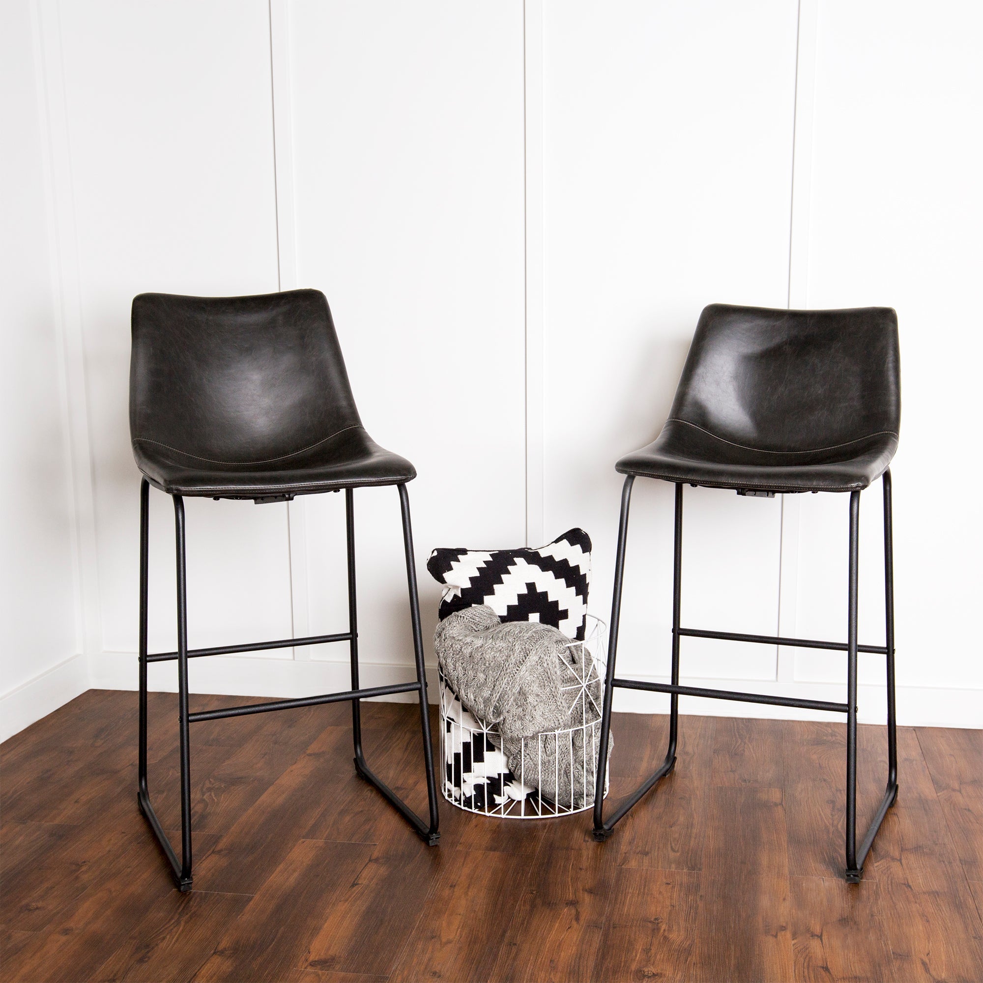 Faux Leather 2-Piece Bar Stools – Walker Edison