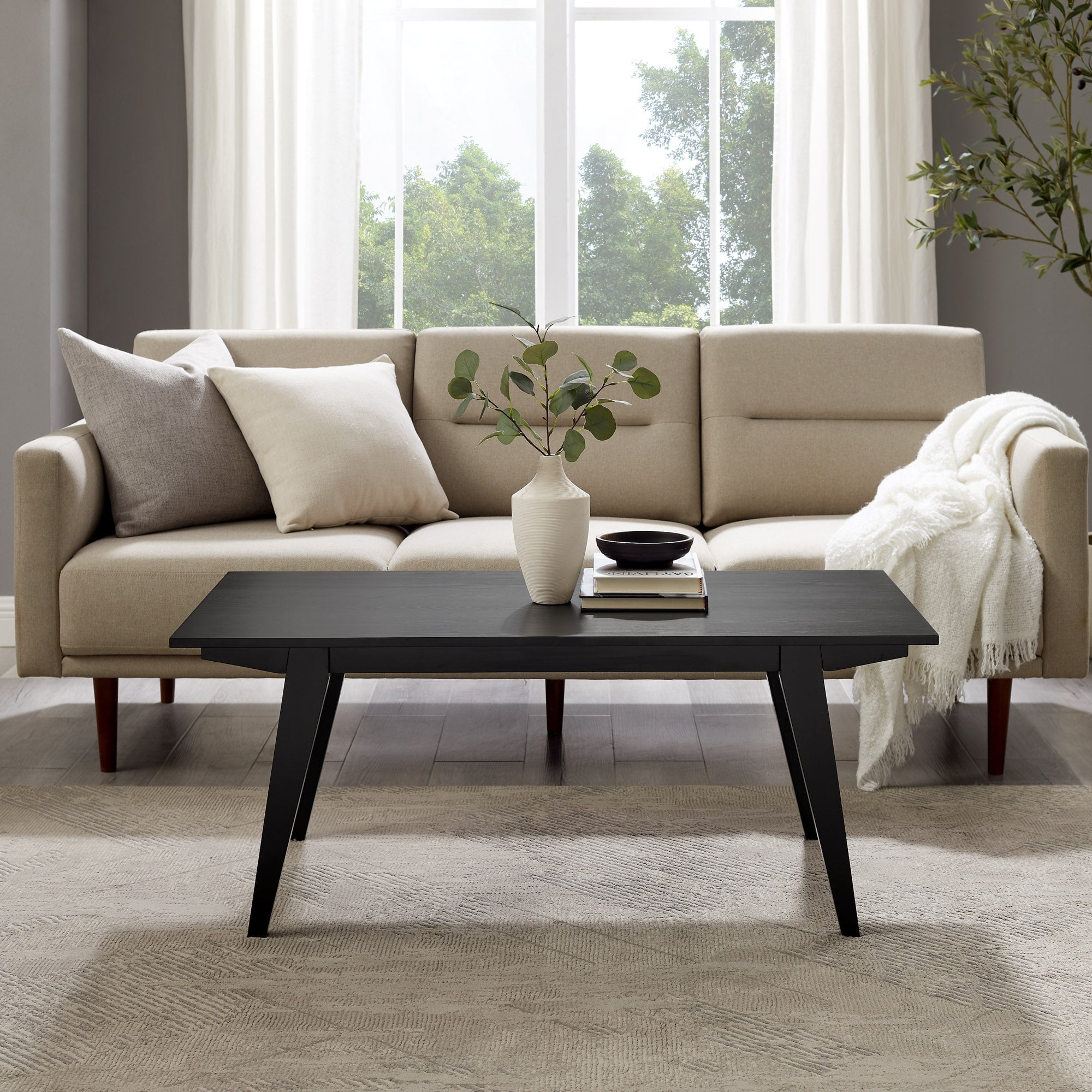 Kochi Minimalist Solid Wood Rectangle Coffee Table – Walker Edison