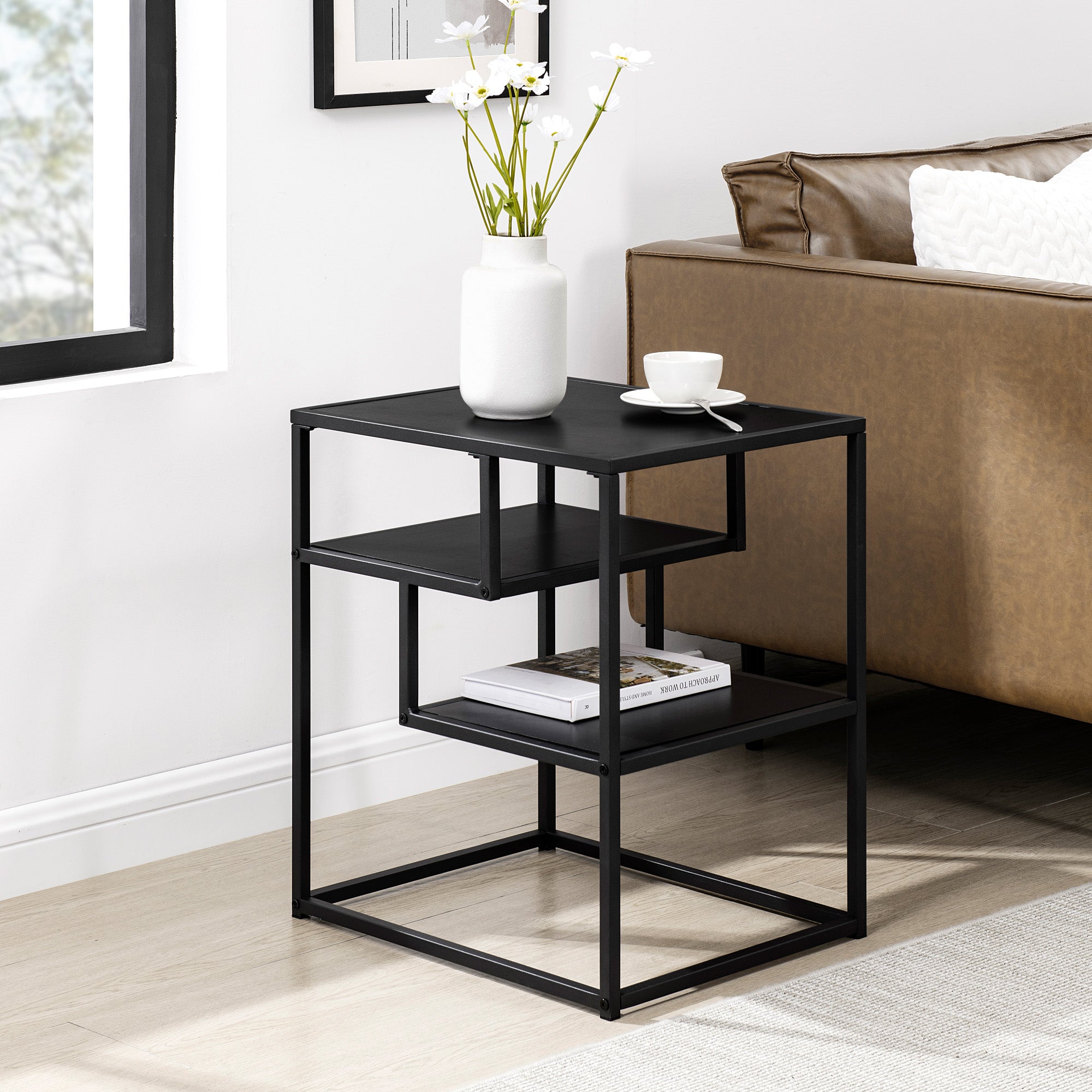 Maya 16" Contemporary Metal and Wood Side Table – Walker Edison