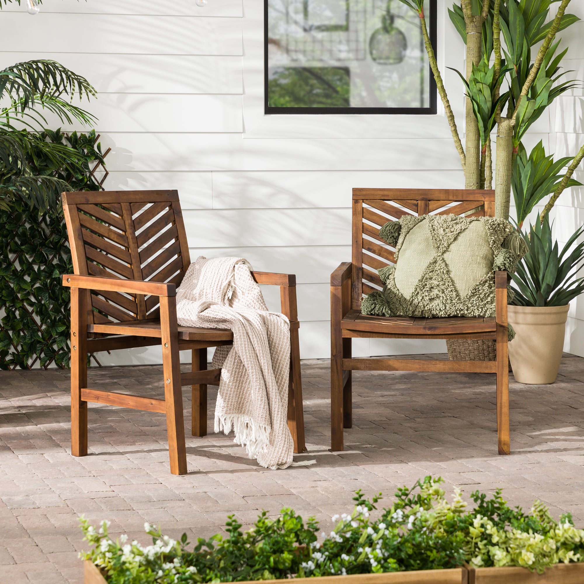 Vincent Patio Wood Chairs, Set of 2 – Walker Edison