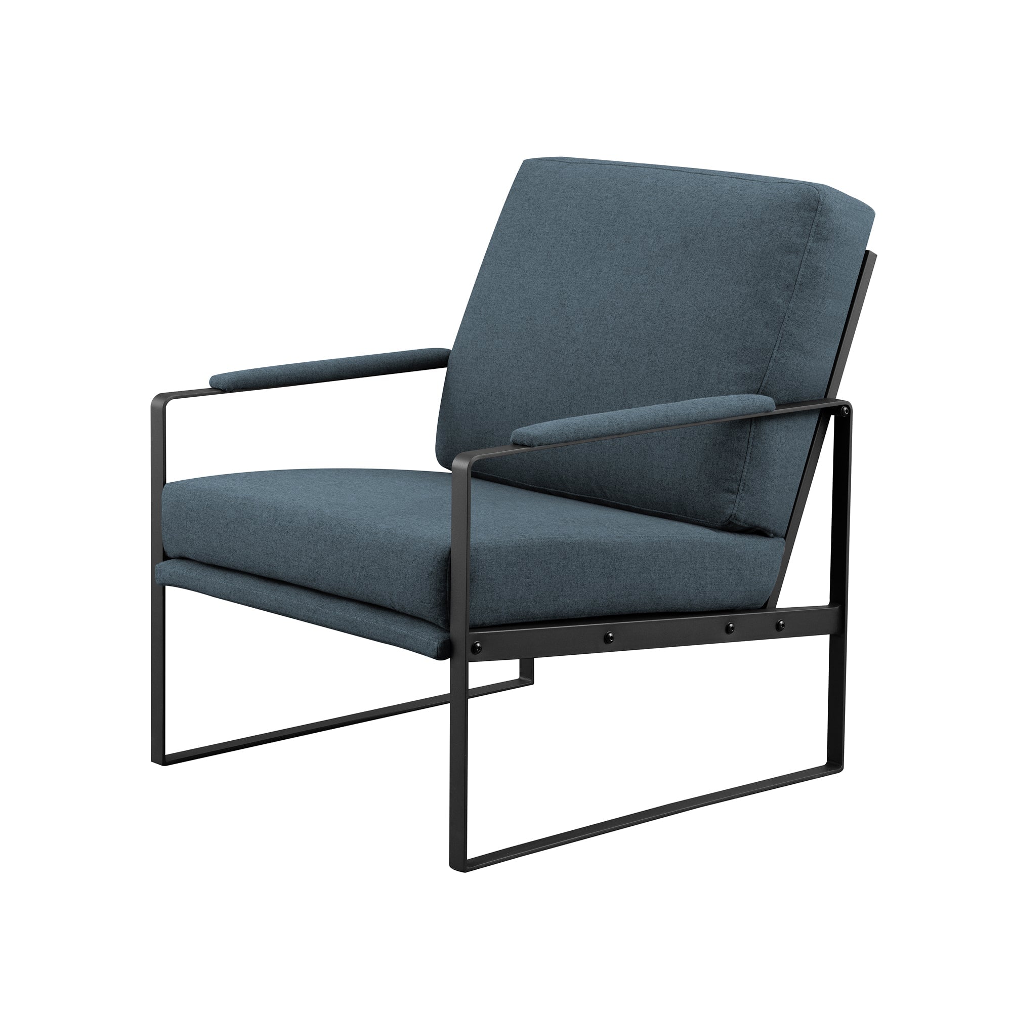 Contemporary Square Metal Frame Accent Chair – Walker Edison