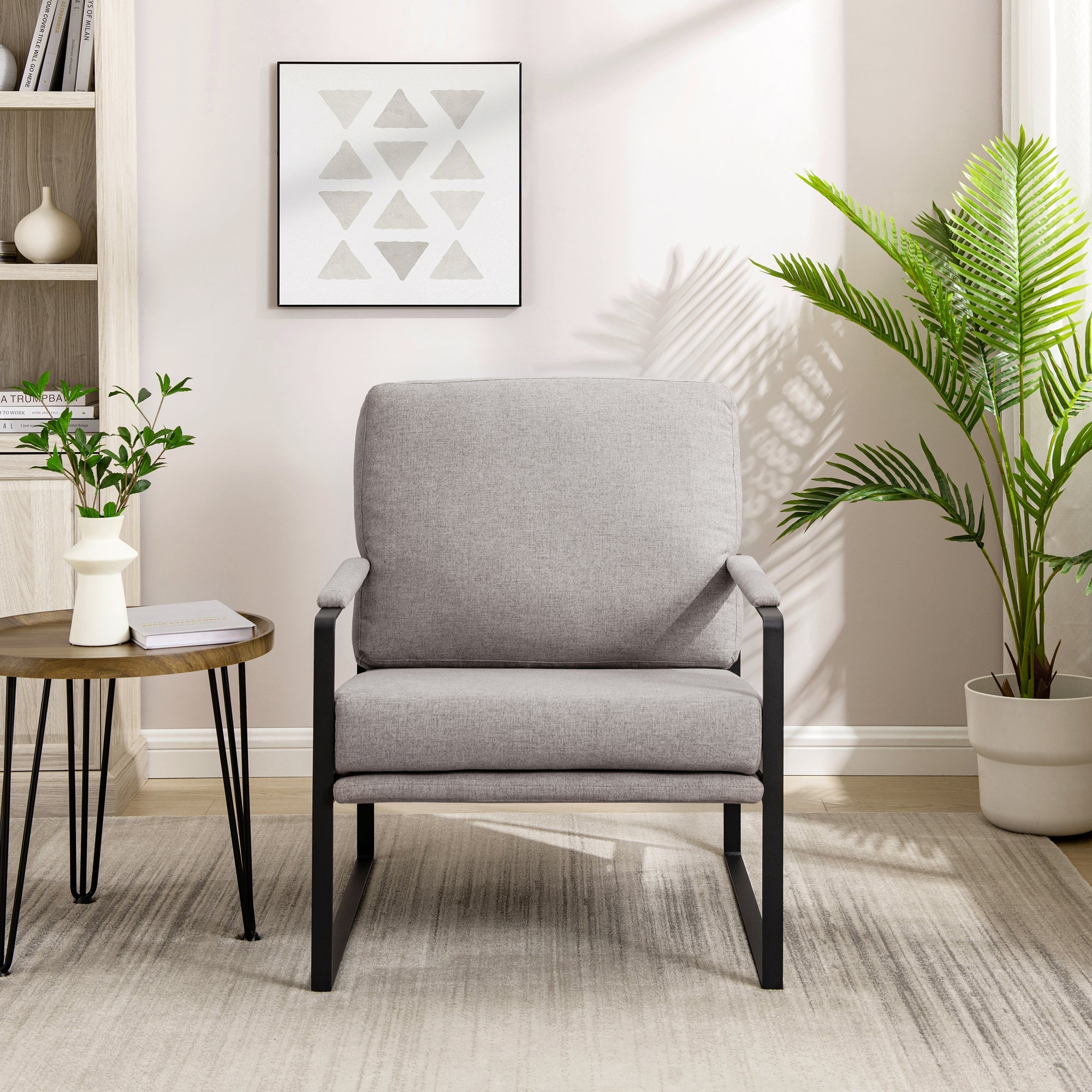 Contemporary Square Metal Frame Accent Chair – Walker Edison