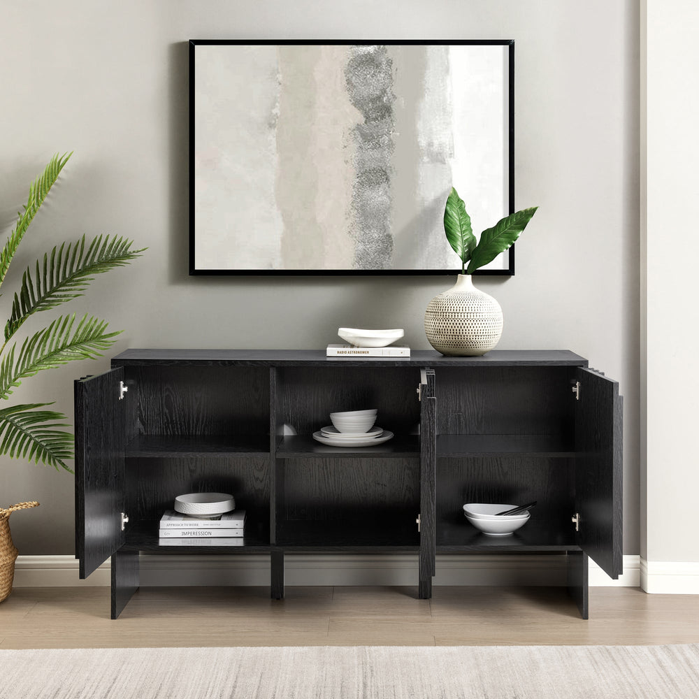 black solid wood sideboard