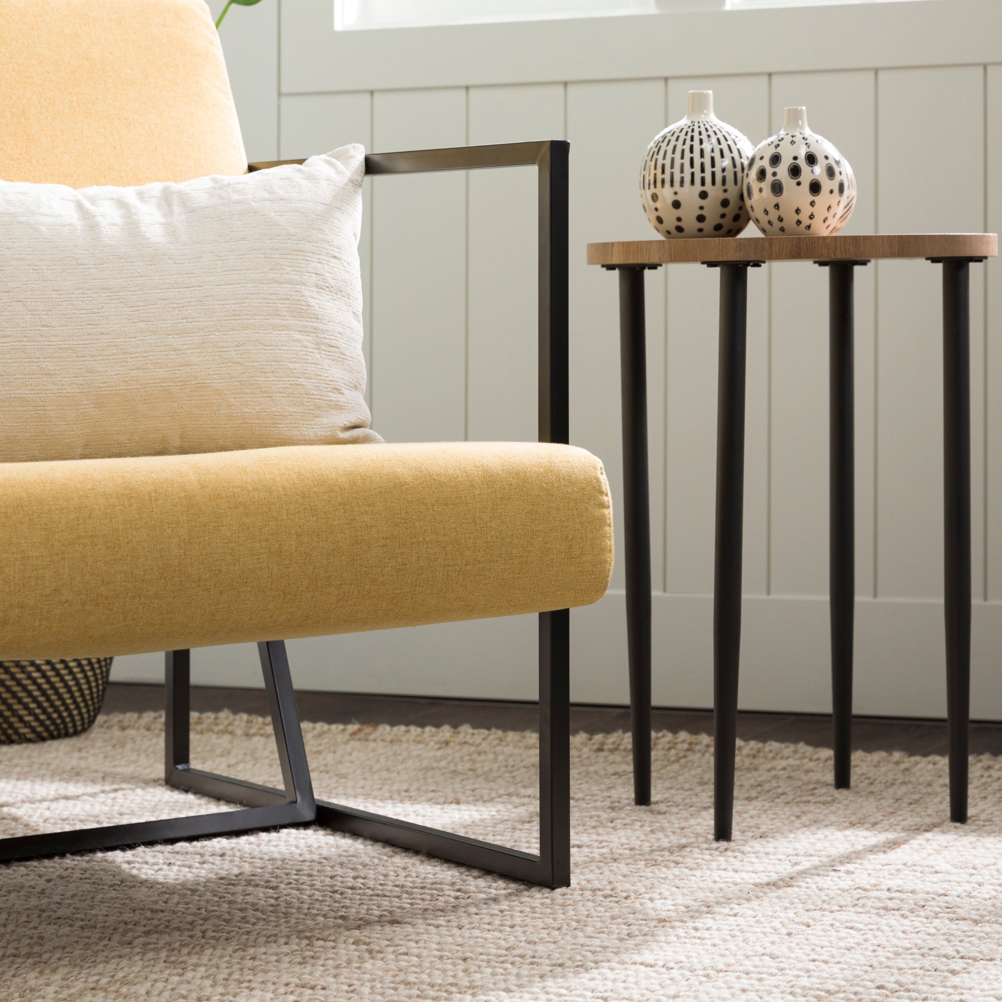 Mid-Century Modern Square Frame Fabric Lounge Chair – Walker Edison